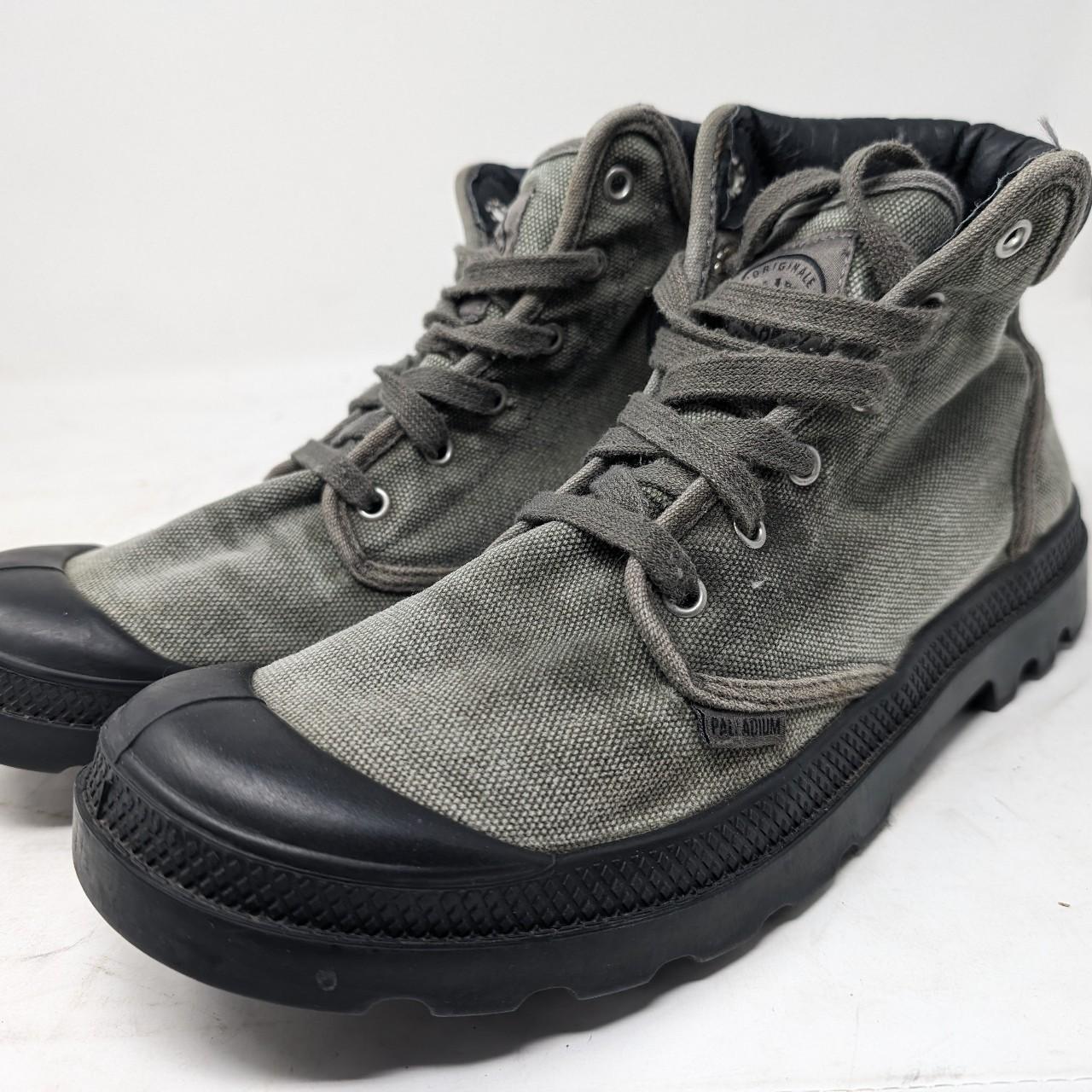 Palladium gray canvas desert ankle boots men's size... - Depop