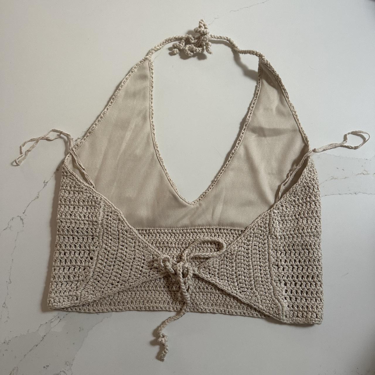 Glassons beach crochet crop top cover up- size small... - Depop