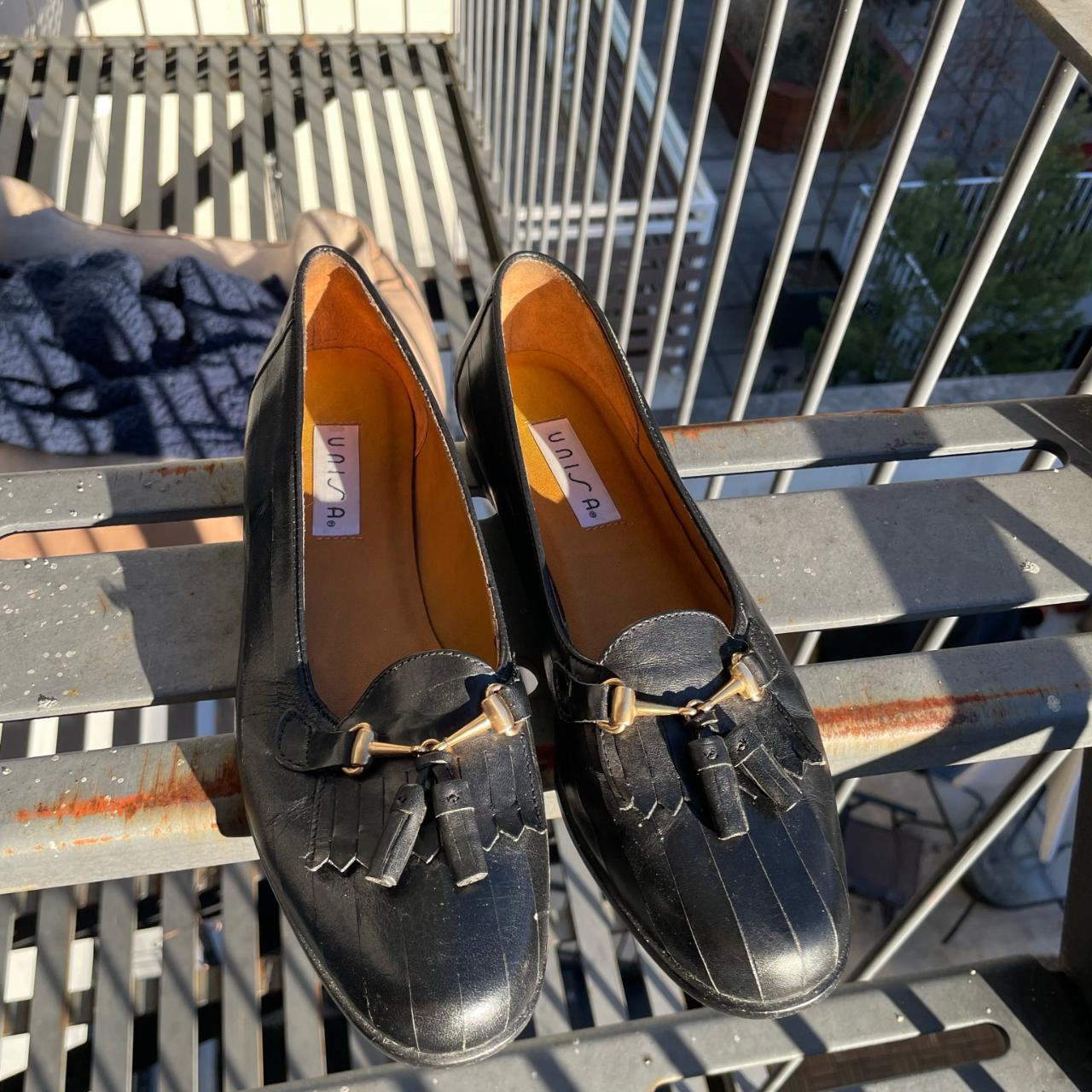 Unisa loafers in good condition. Brass buckle with... - Depop