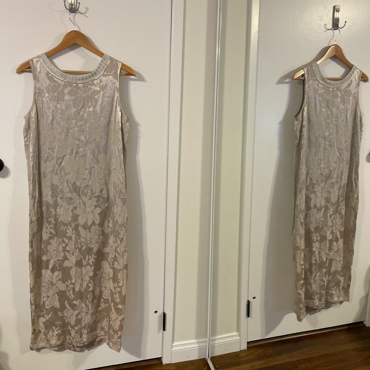 Elegant vintage Carole Little silver dress. - Depop