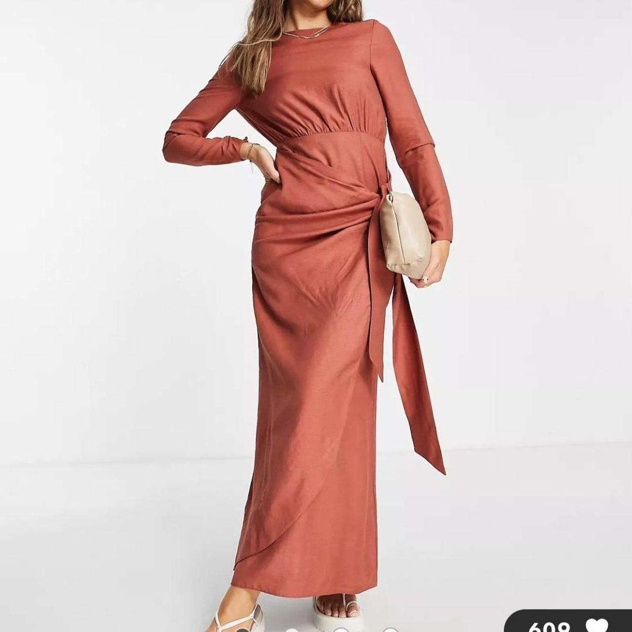 ASOS Rust MAXI Wrap MAXI dress, Size 8 - Depop