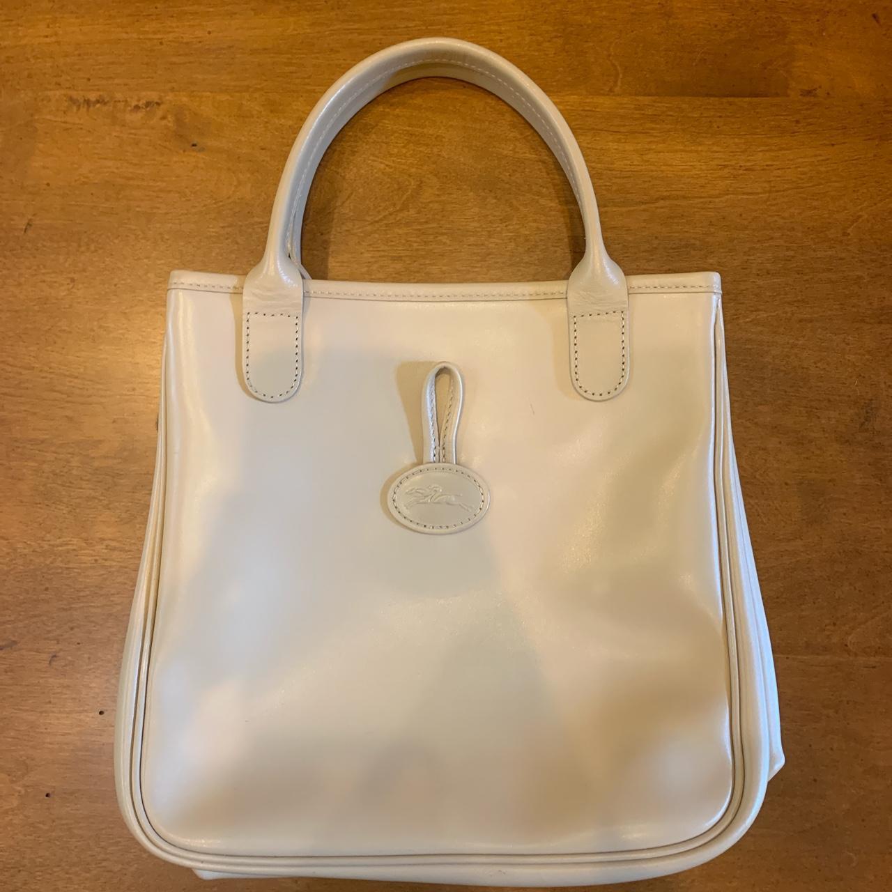 Longchamp mini Roseau tote in beige. SO cute!! In... - Depop