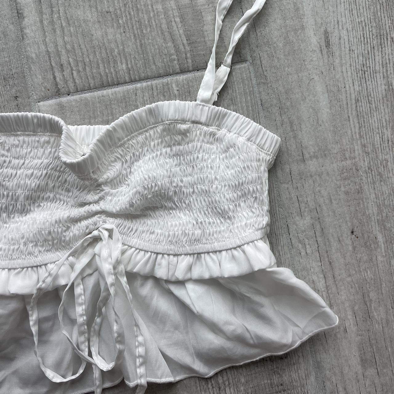 size small white top BRAND NEW can fit XS - Depop