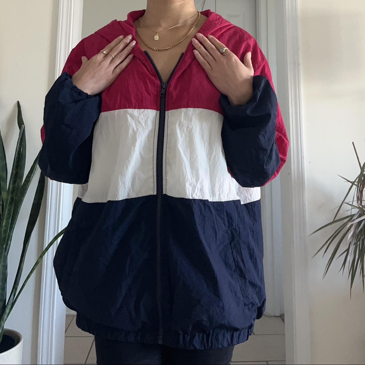 Wild Fable Men's Red and Navy Jacket | Depop