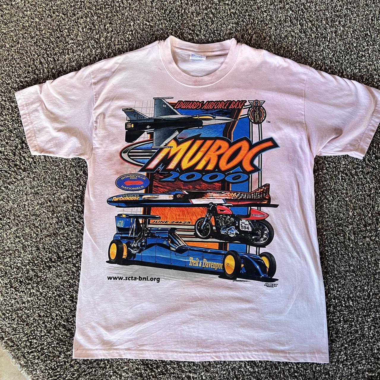 Vintage race car shirt Unique to its own white and... - Depop