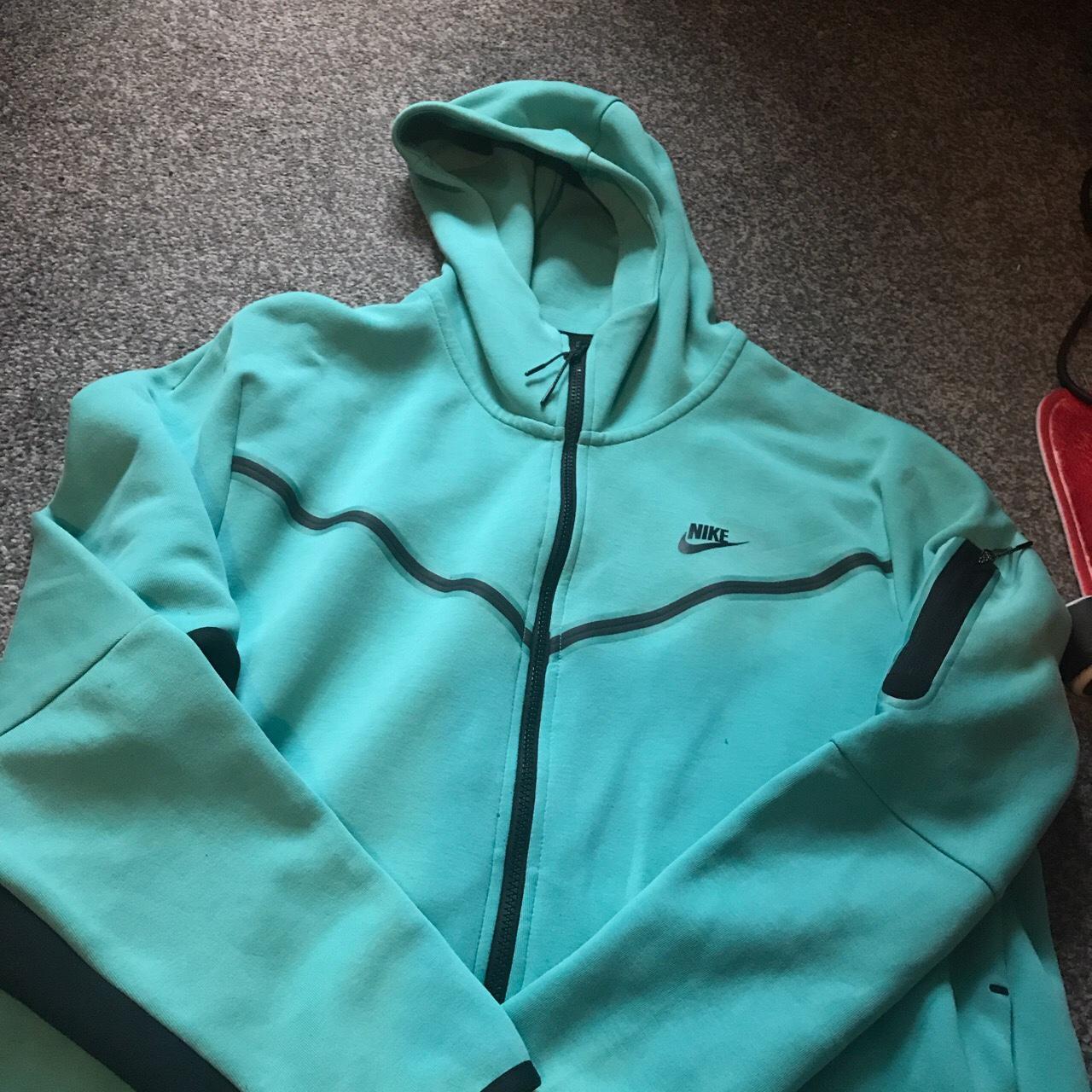 Extra large cyan/black tech fleece same colour as... - Depop