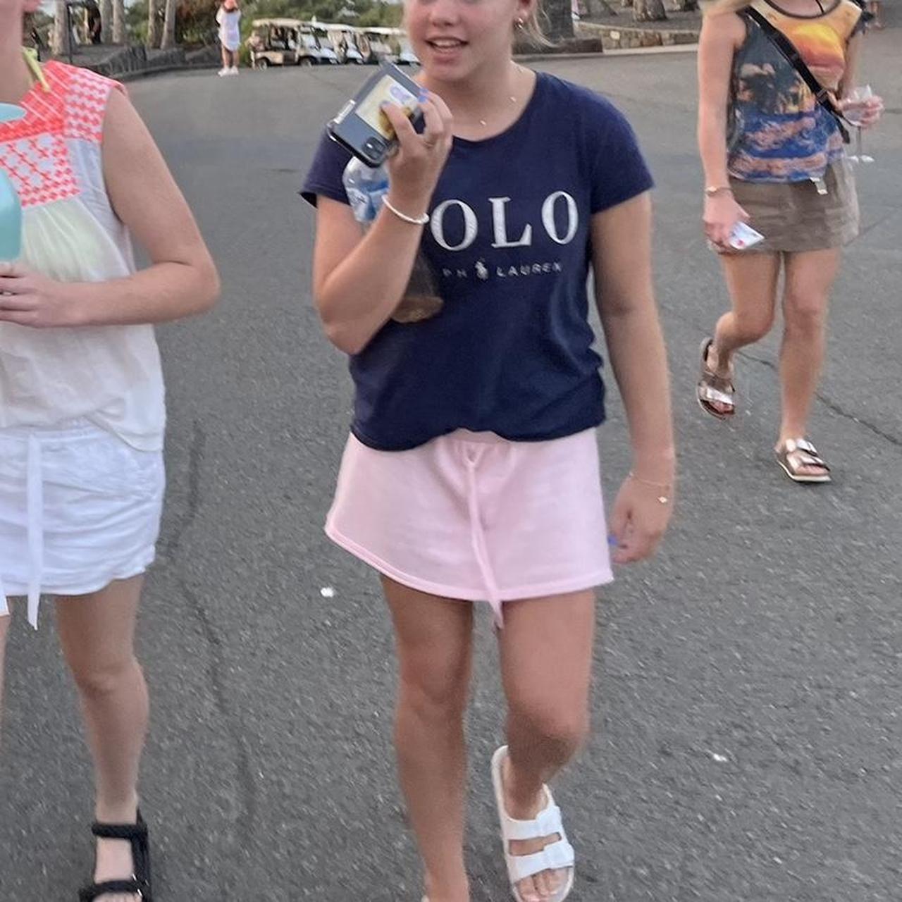 Old Glassons pink knit mini skirt. Perfect for a... - Depop