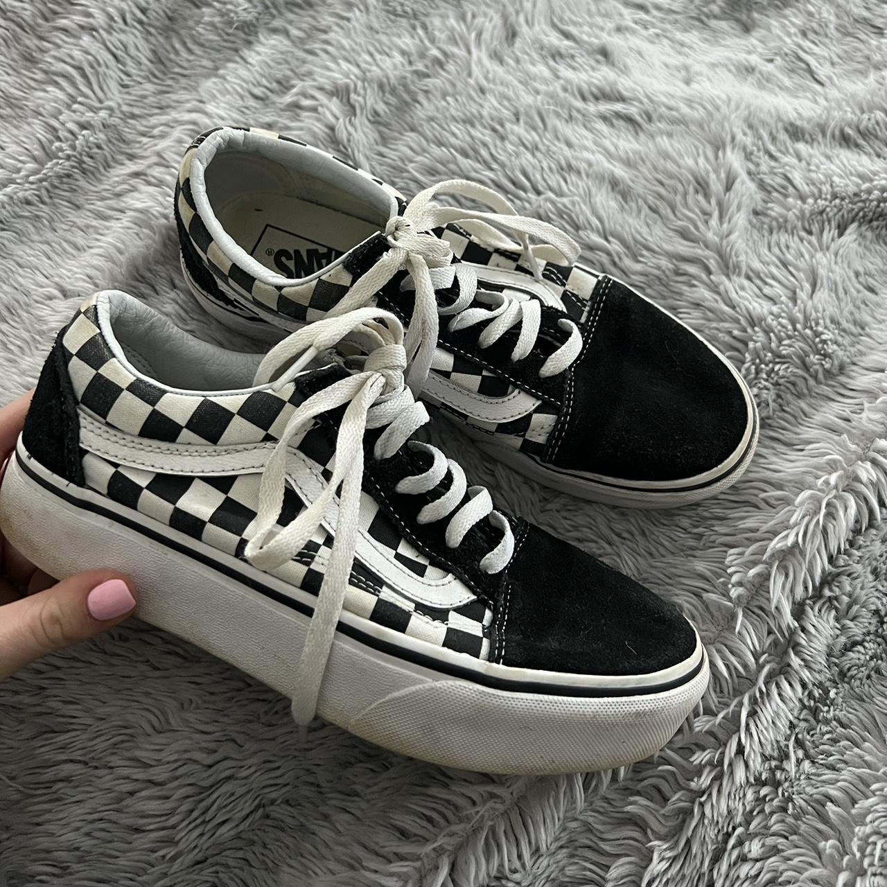 Platform checkered vans Worn a fair few times just... - Depop
