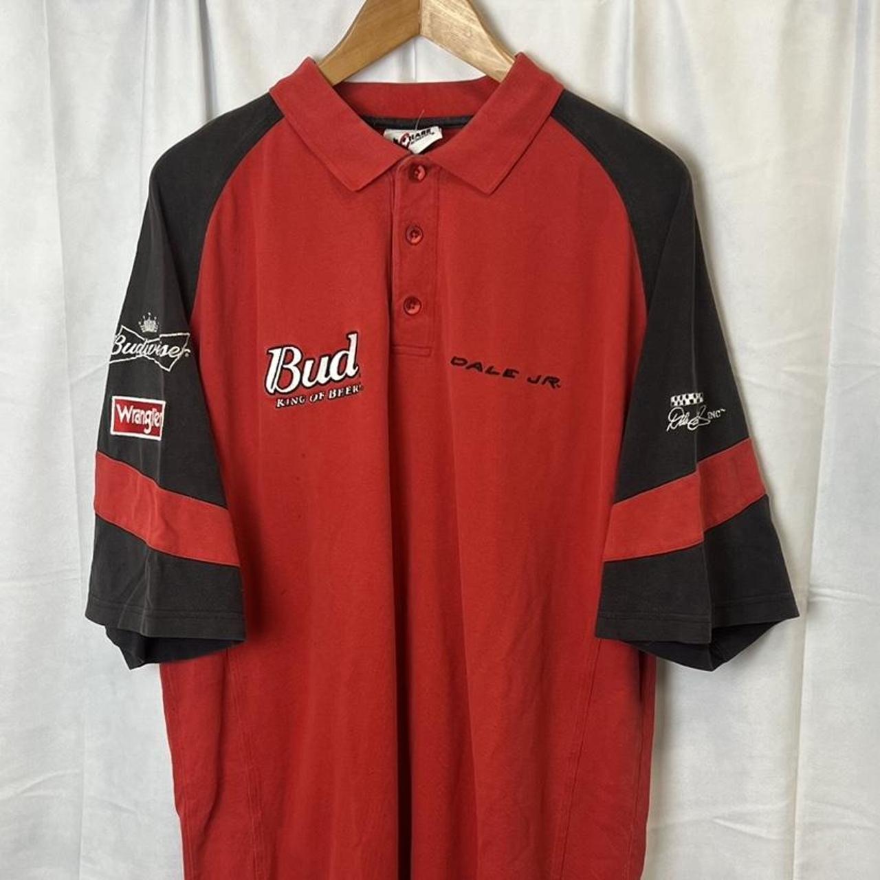 Vintage Nascar Budweiser Button Up Polo Shirt This... - Depop