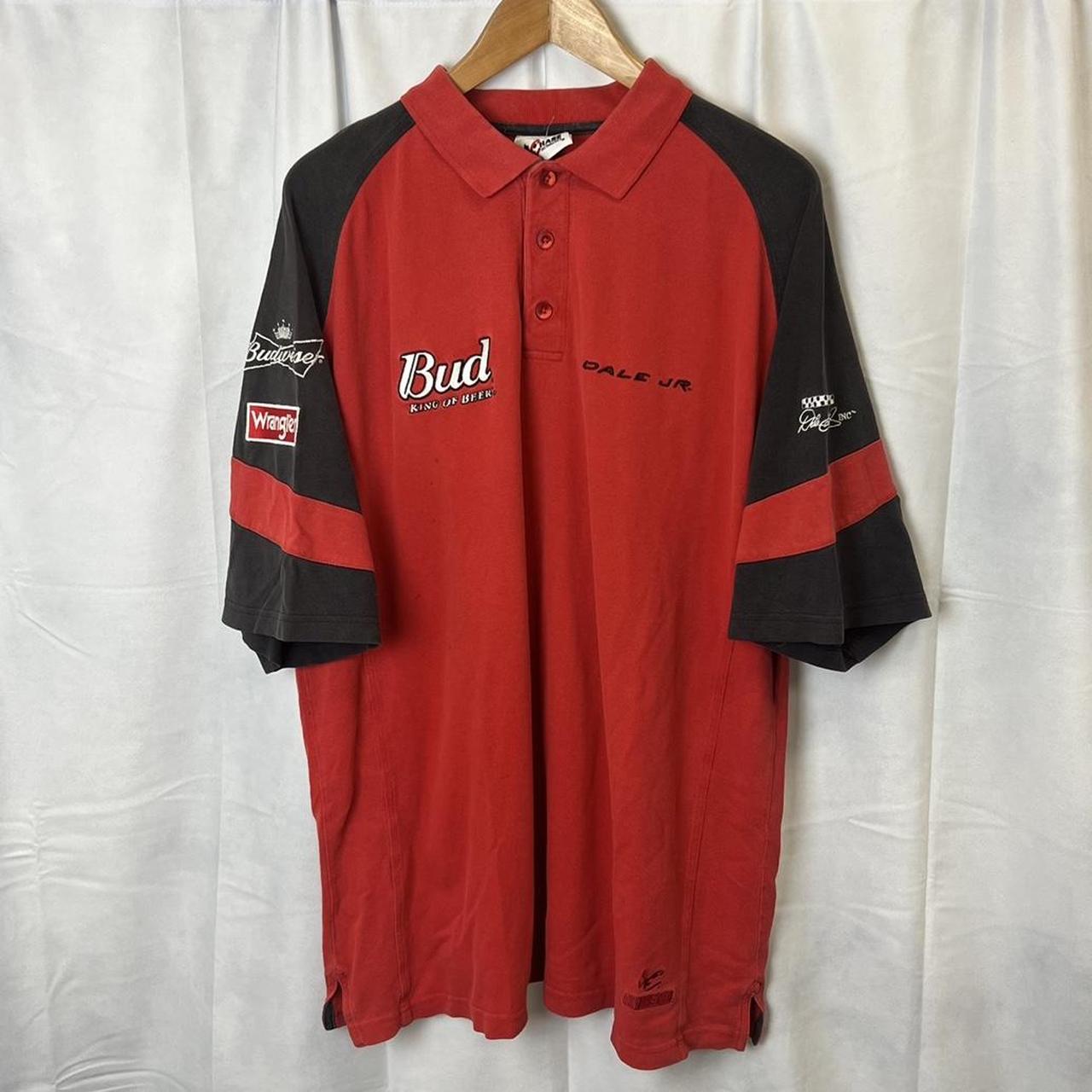 Vintage Nascar Budweiser Button Up Polo Shirt This... - Depop