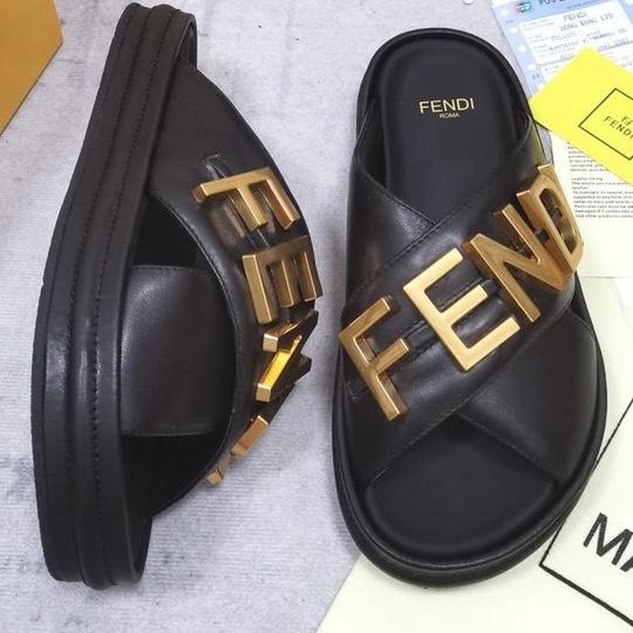 Fendi Women's Black Slides | Depop