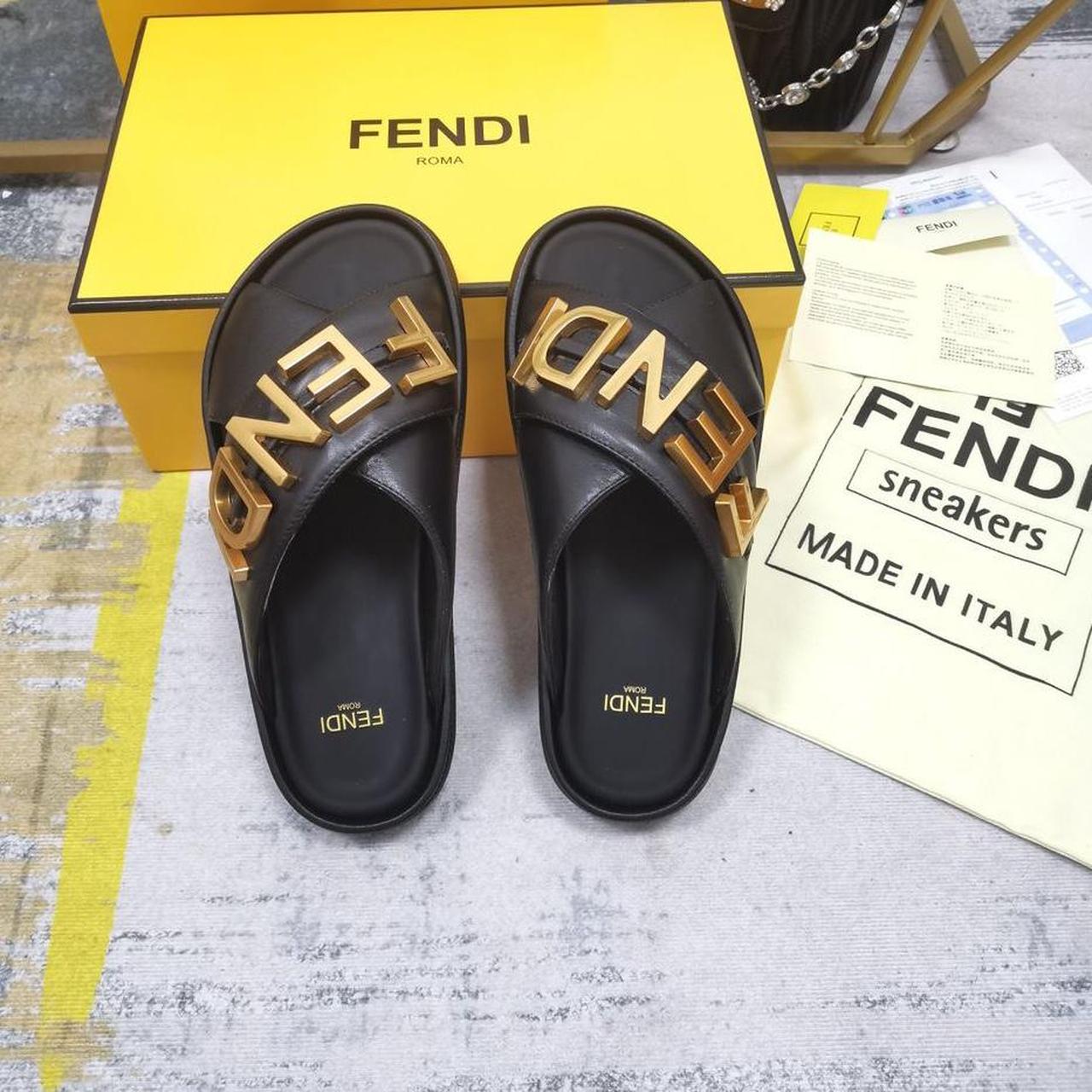 Fendi Women's Black Slides | Depop
