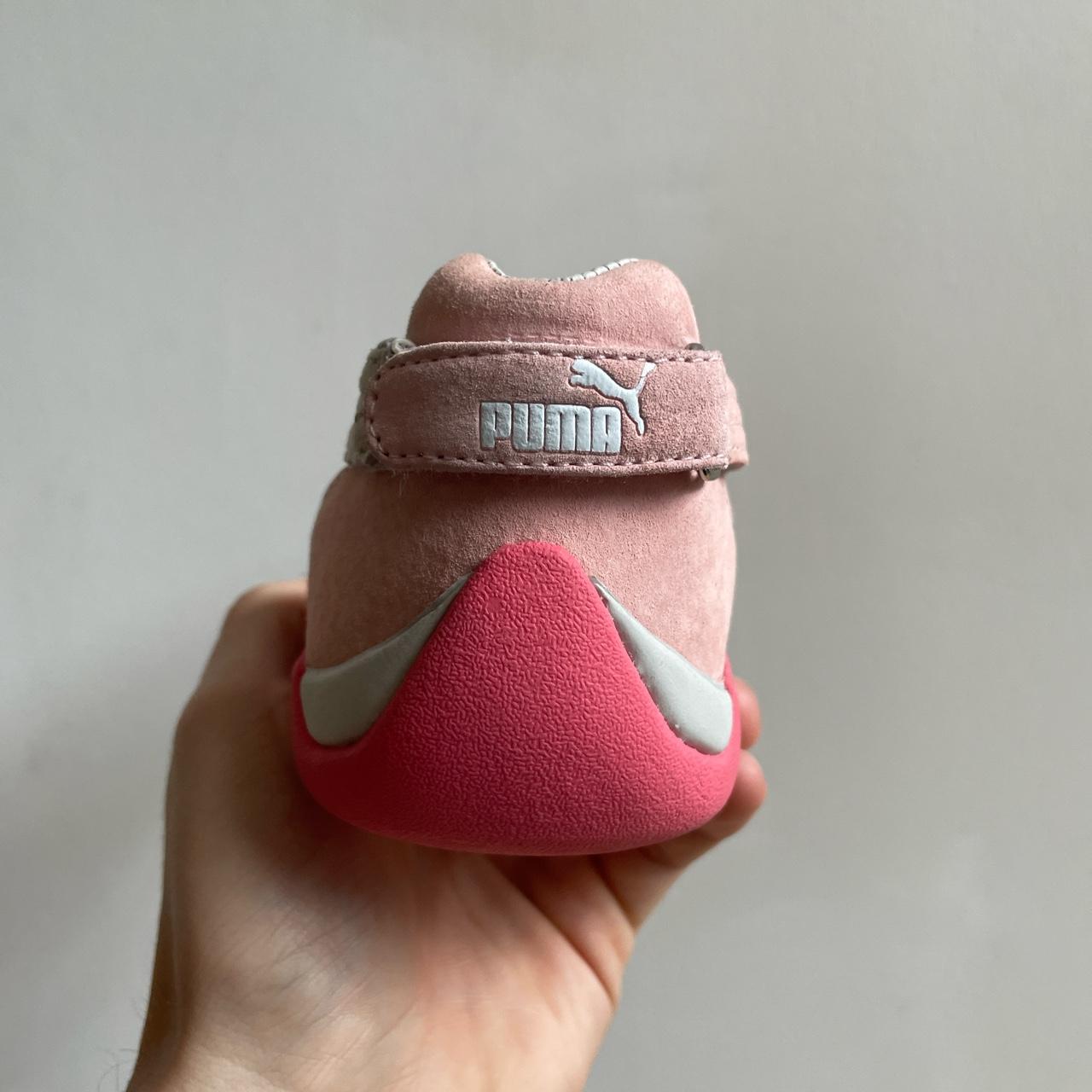 Puma ballerina pump Pink and grey suede Size... - Depop