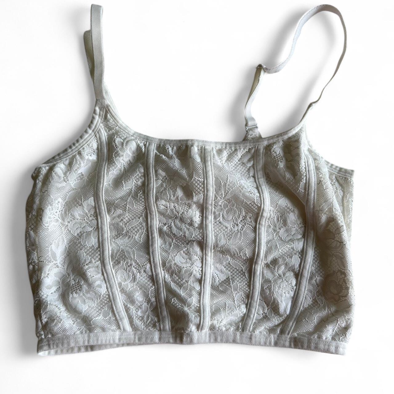 white lace colsie corset like top. in great... | Depop