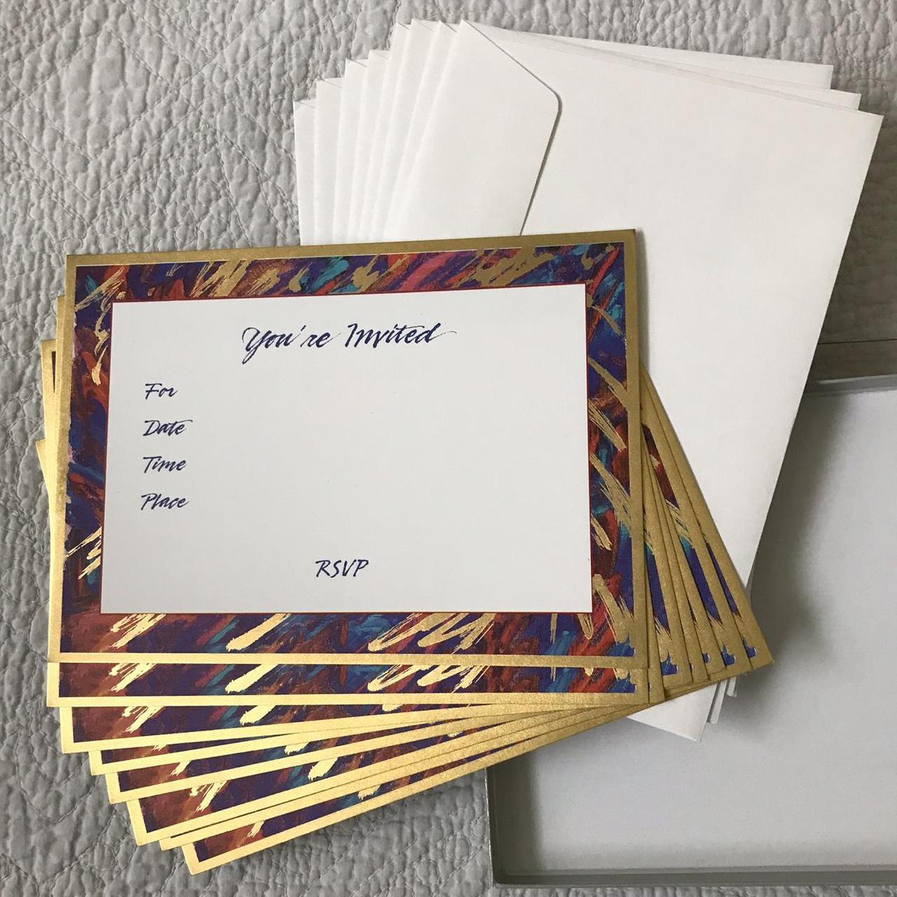 NIB—(8) Gold embossed/framed invitation cards with... - Depop