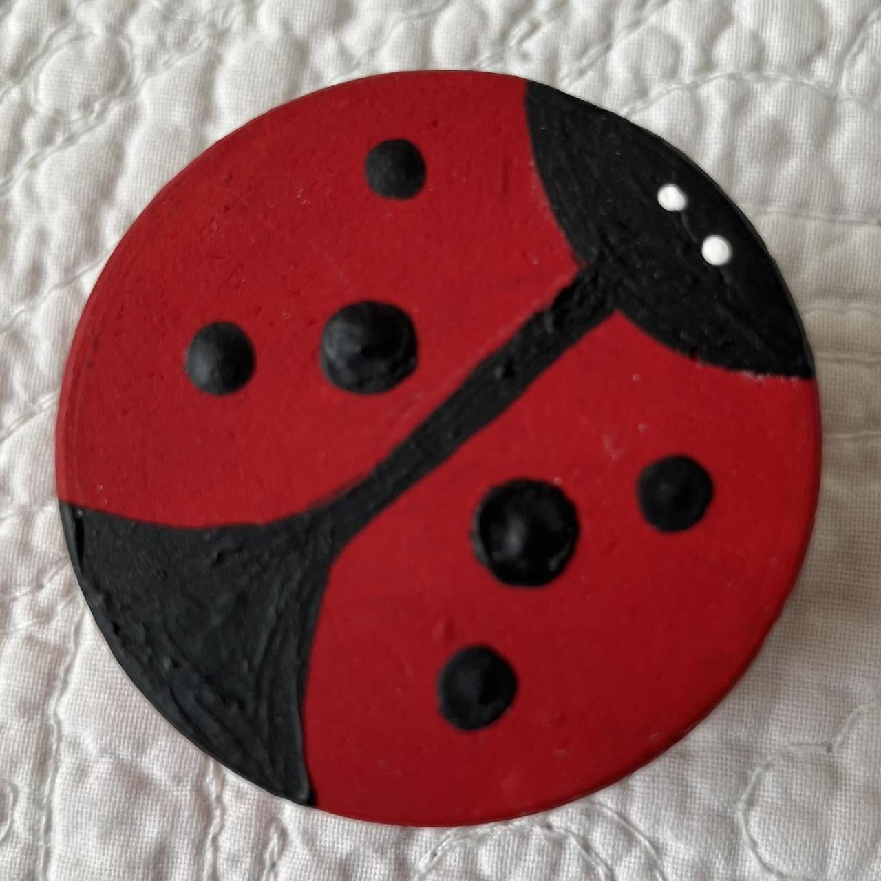 Lucky Ladybug Lil wood pillbox. Approx 1.5”... - Depop