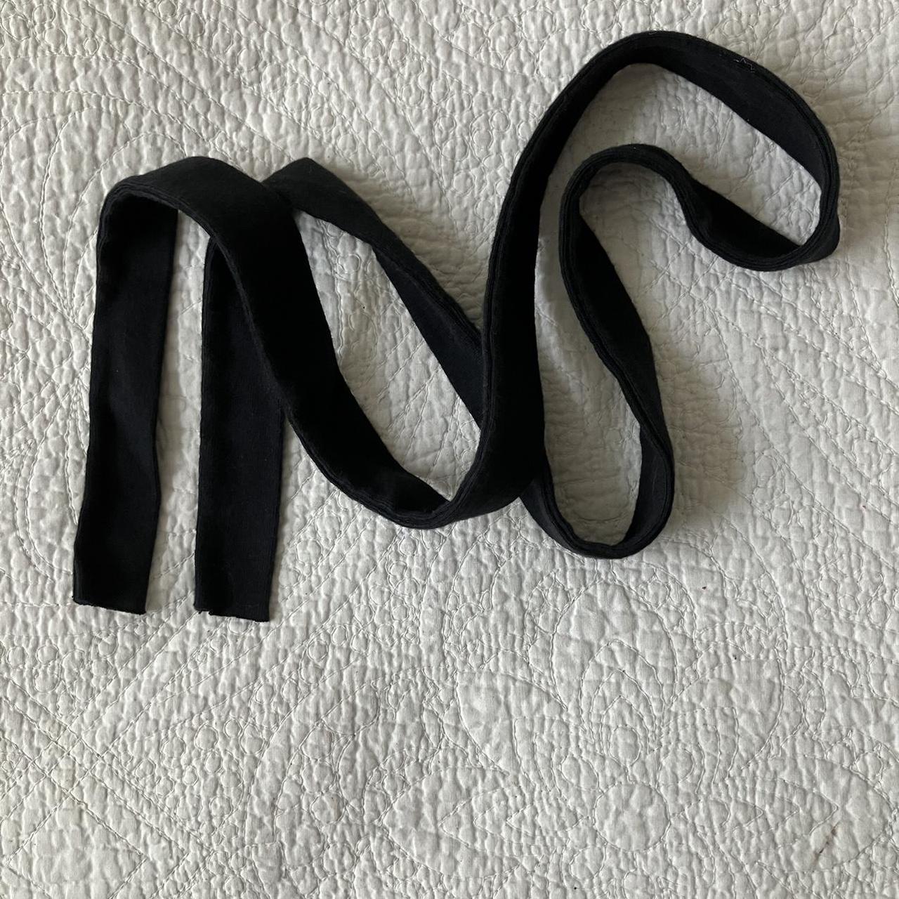 Versatile Thin cotton blend black fabric belt (or... - Depop