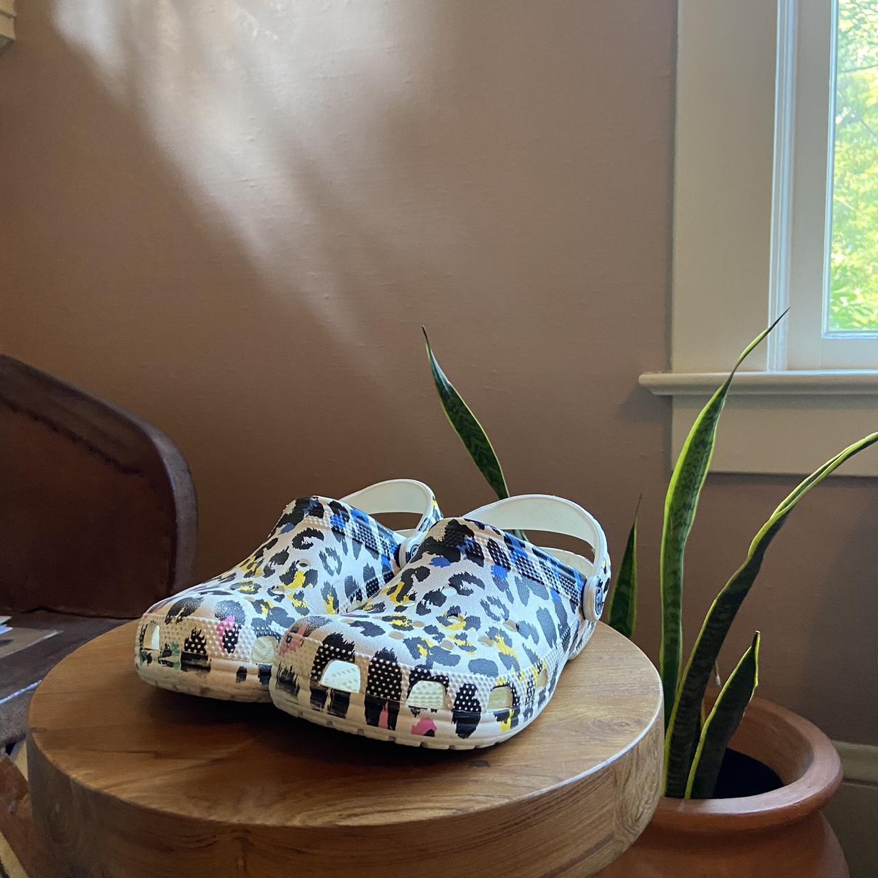 Rainbow leopard print crocs - Depop