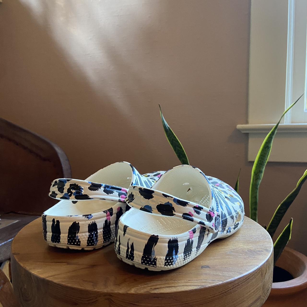 Rainbow leopard print crocs - Depop