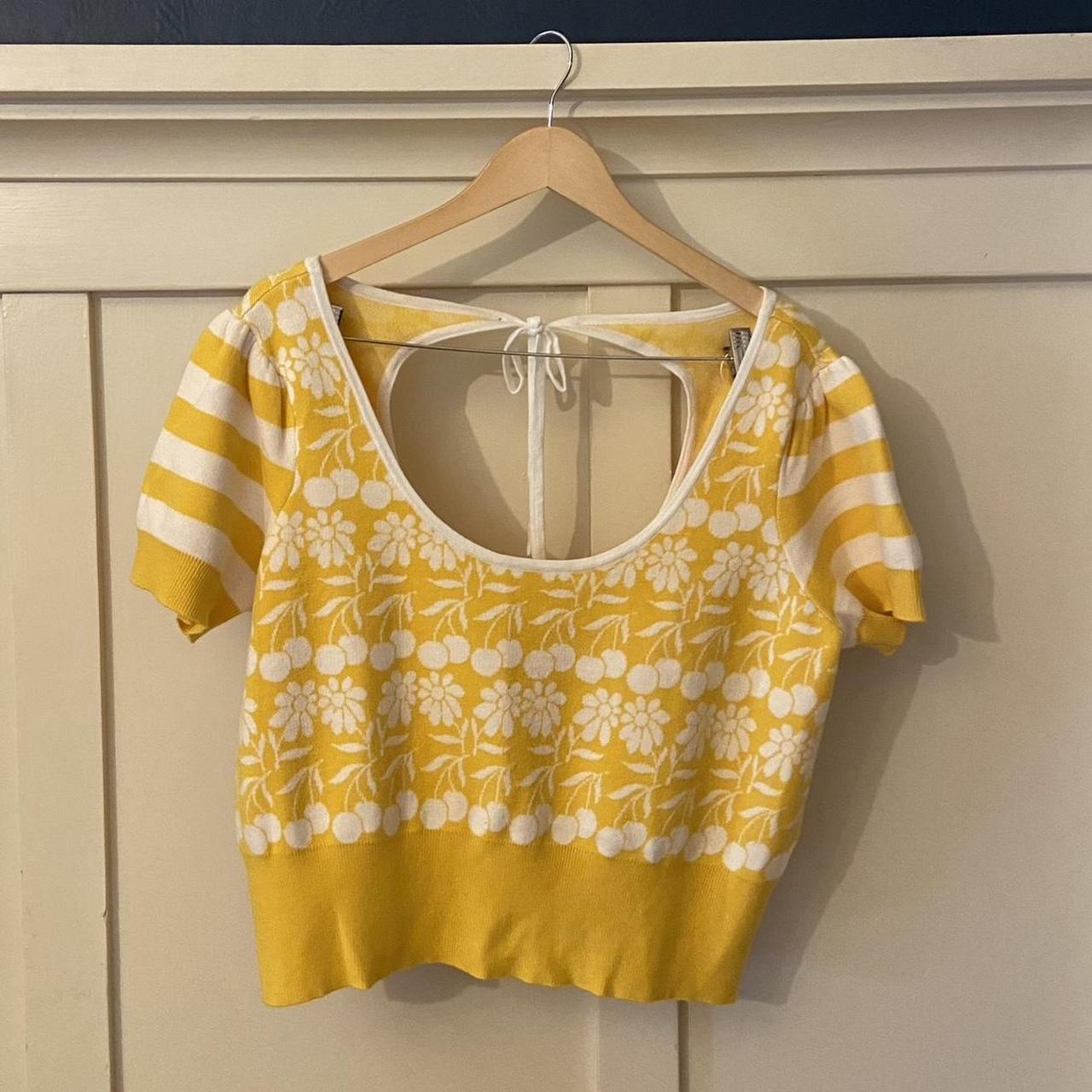 Maeve yellow top. Pretty front and back scoop... - Depop