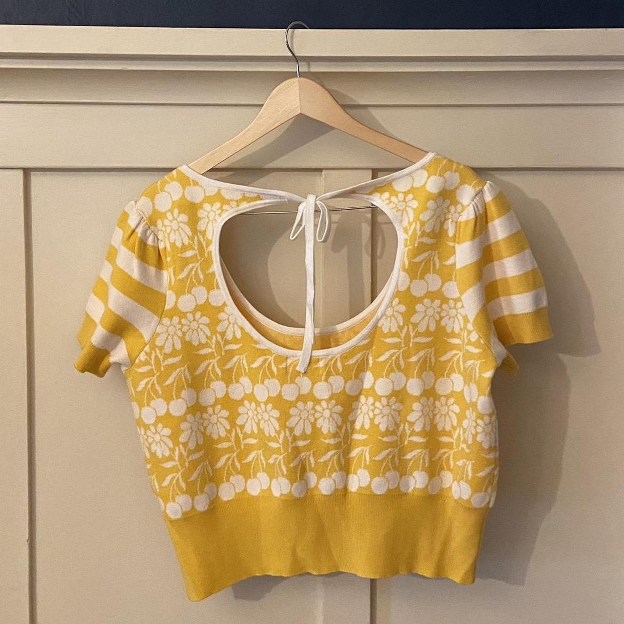 Maeve yellow top. Pretty front and back scoop... - Depop