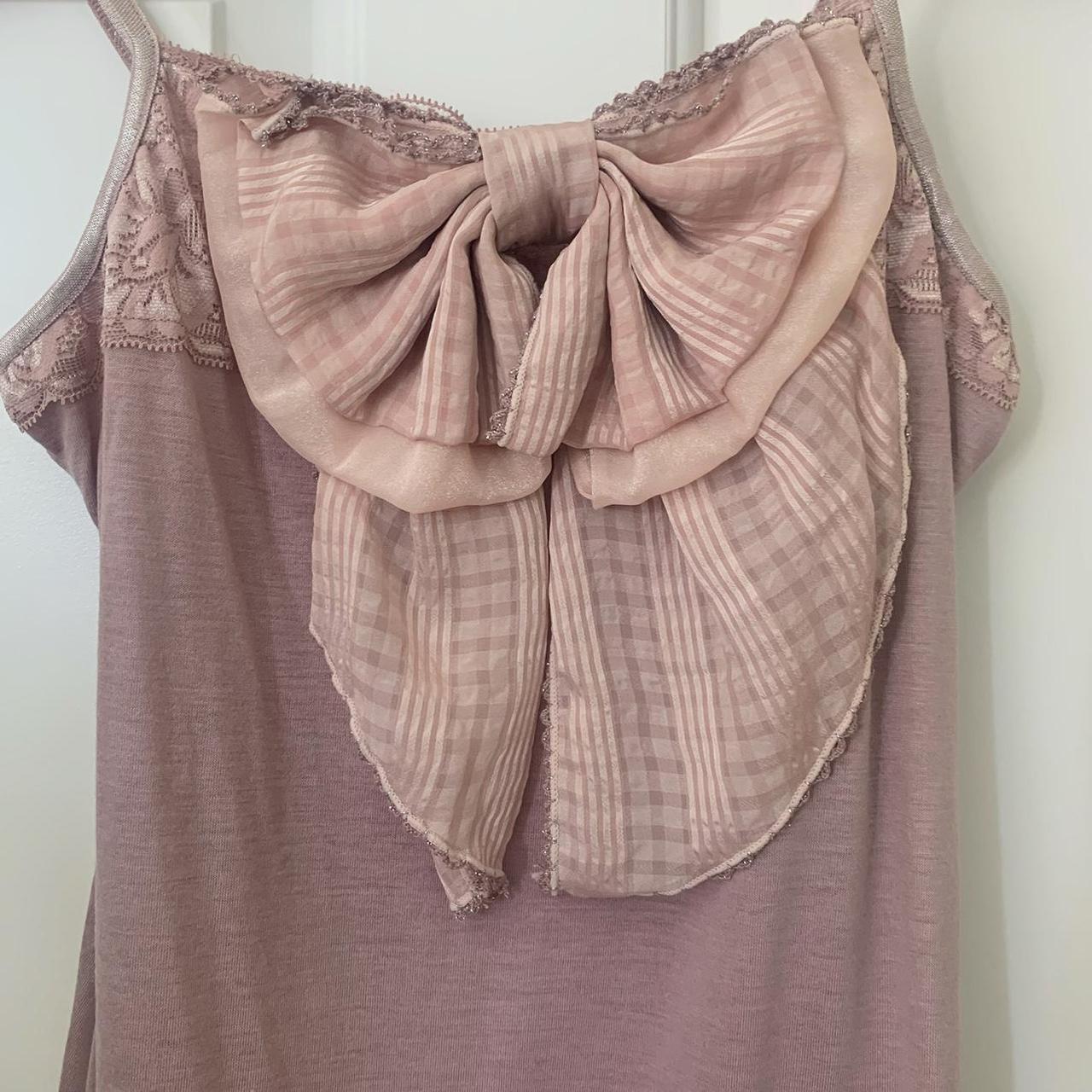 babydoll bow layered cami top ruffle... - Depop