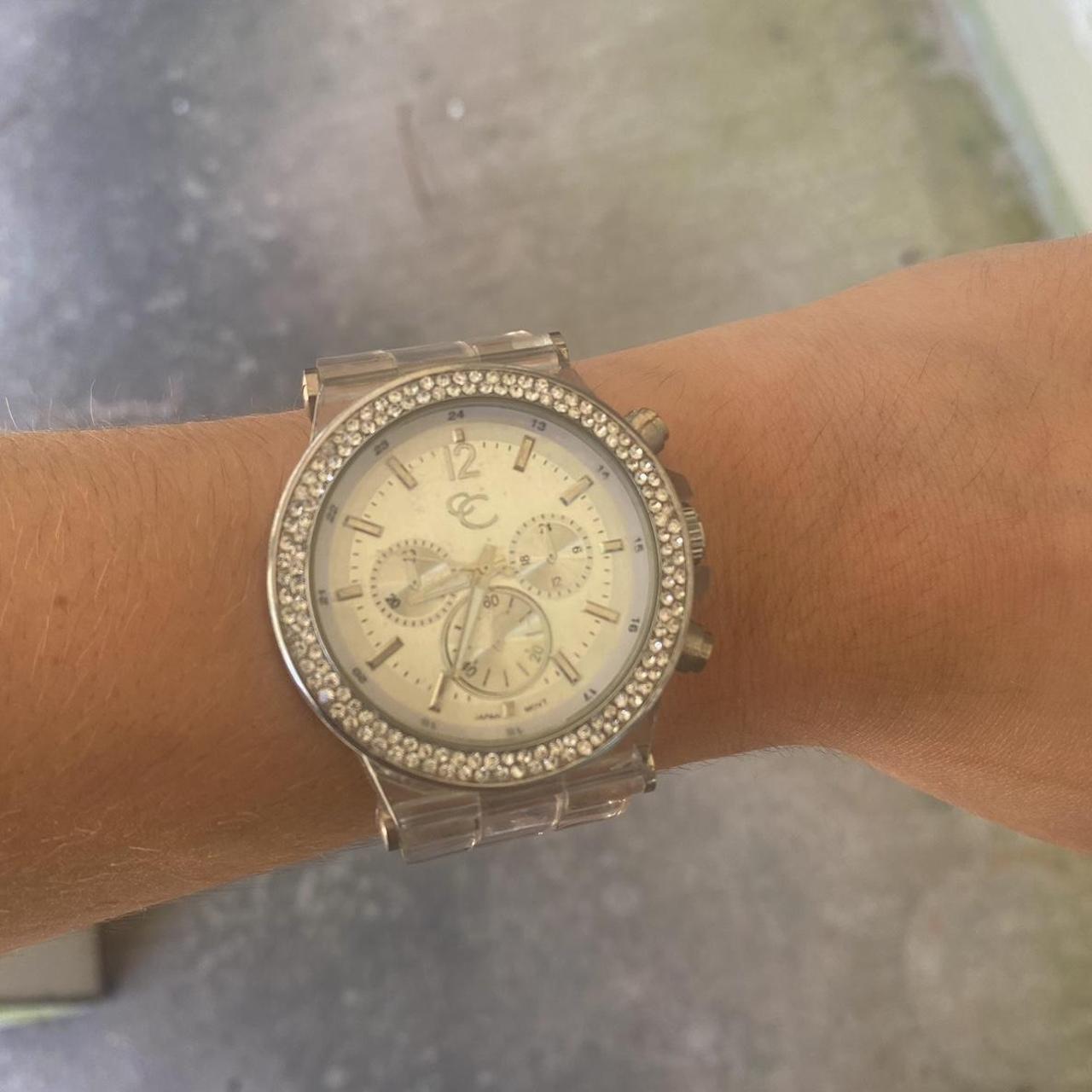CC Silver Bulky Watch #watch #silver #diamond... - Depop