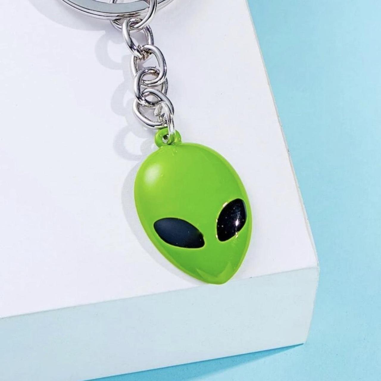 Neon green alien keychain 👽 a Y2k treasure! 💚 - Depop