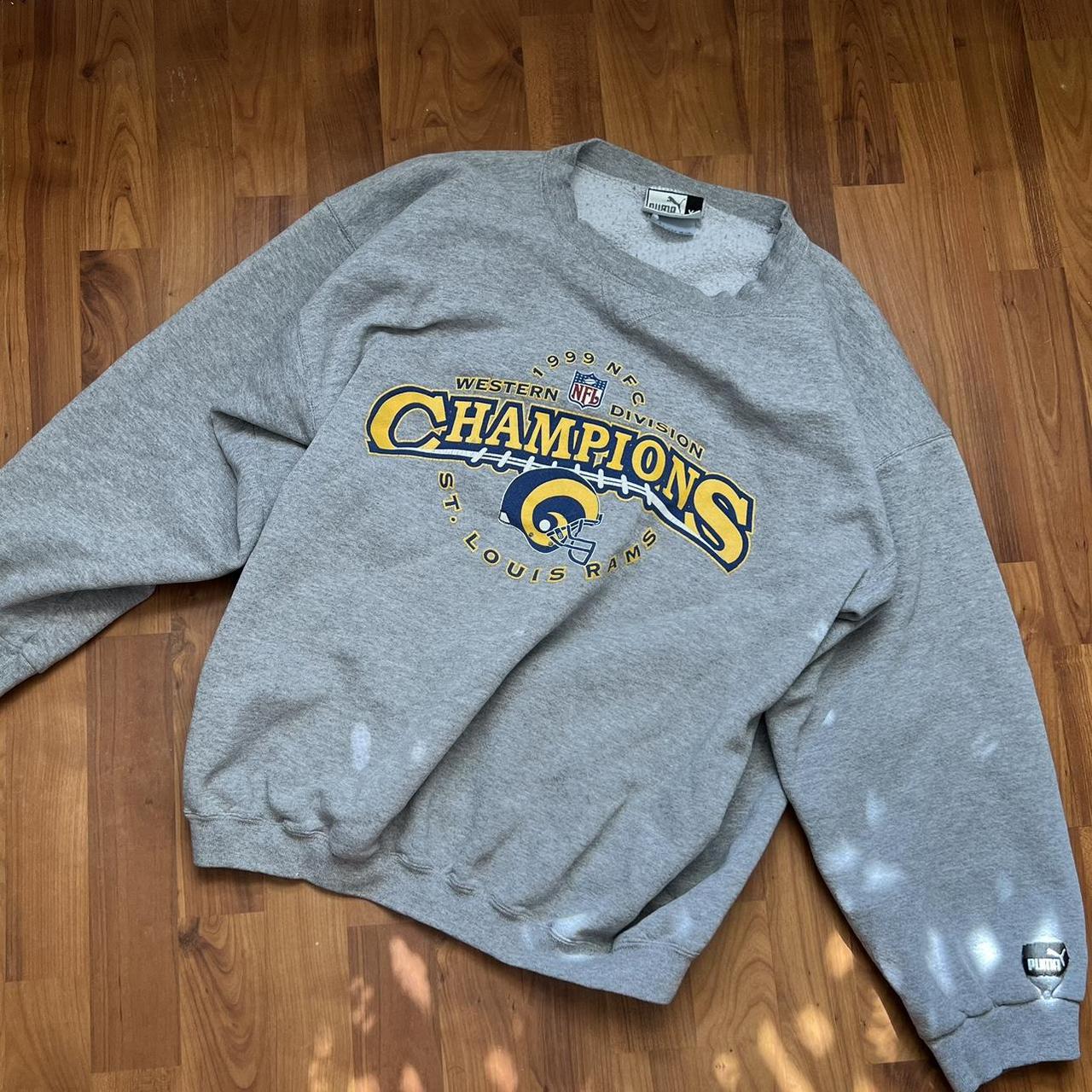 Grey Puma St. Louis Rams Sweatshirt 🐏 size xl worn... - Depop