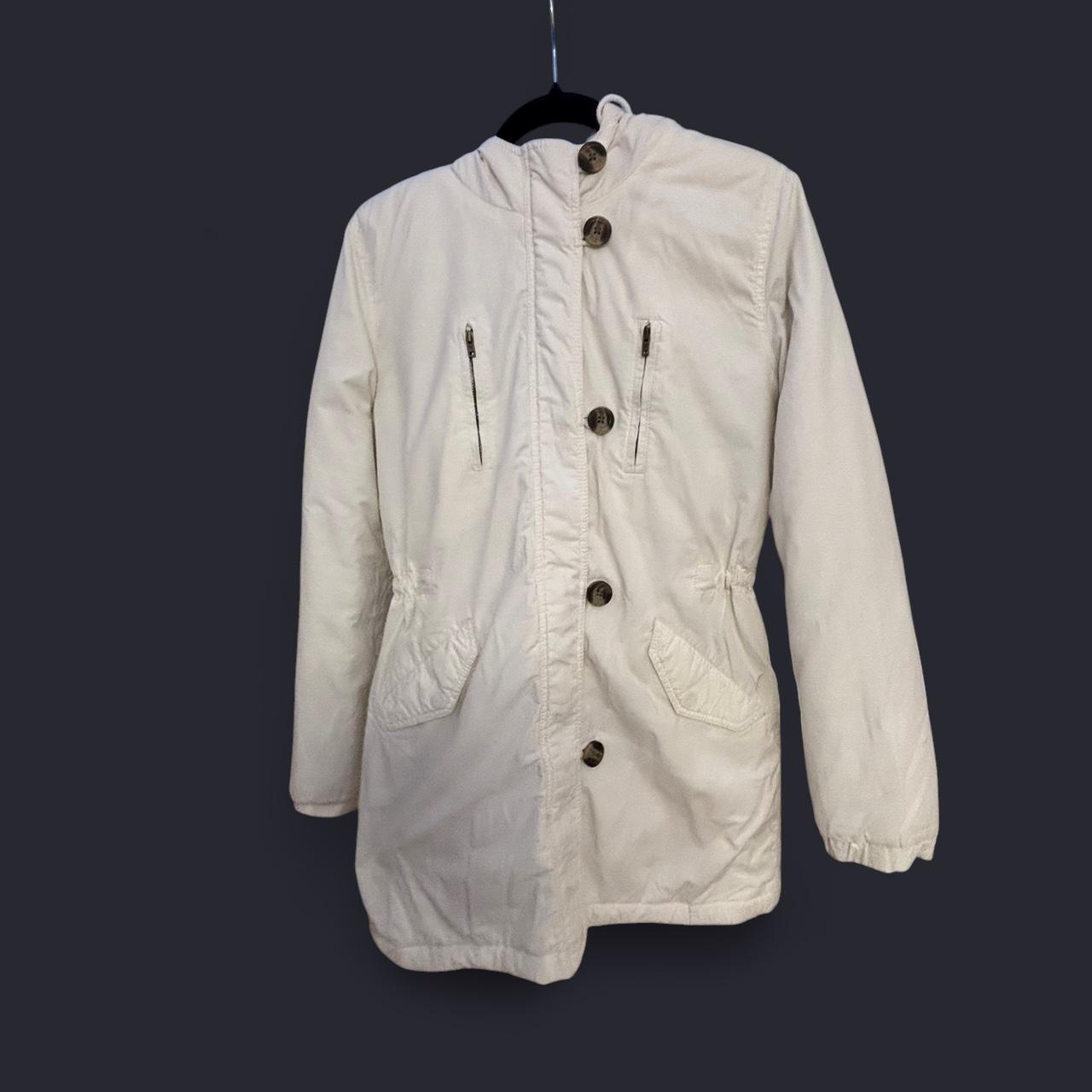 Y2K American eagle fur lines coat with fur hood.... | Depop