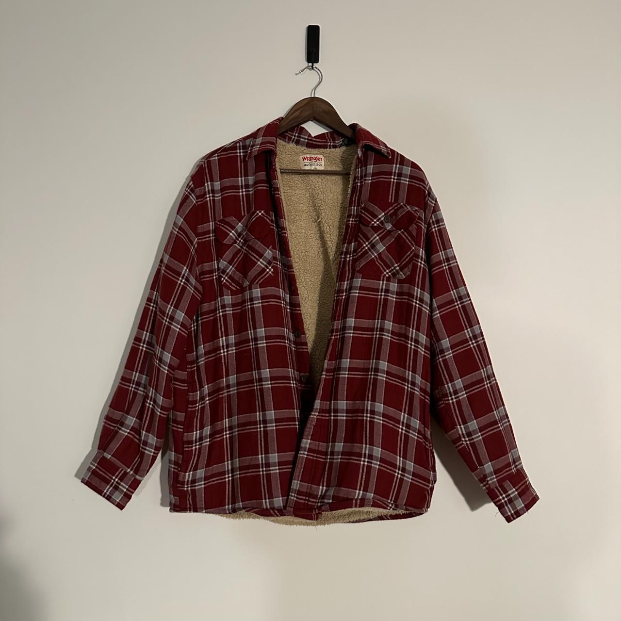 Wrangler flannel jacket with super fluffy lining and... - Depop