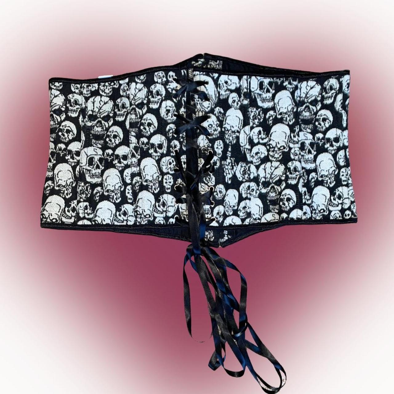 steampunk goth skull corset, not sure on brand but... - Depop