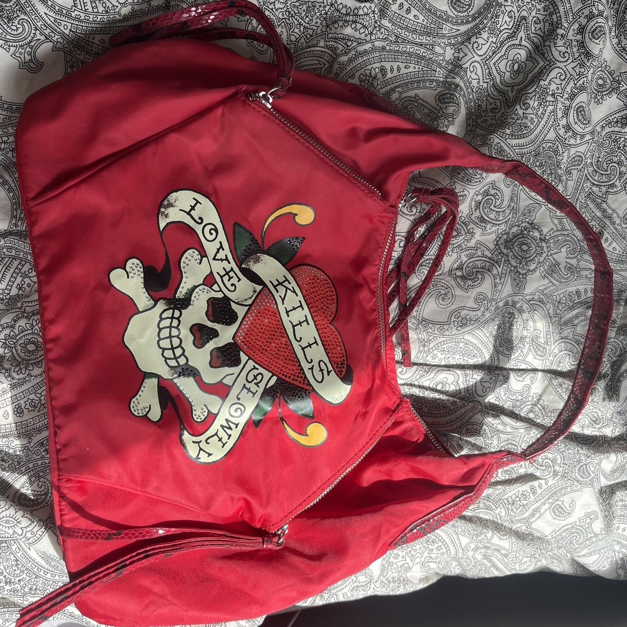Ed Hardy Women's Red Bag | Depop