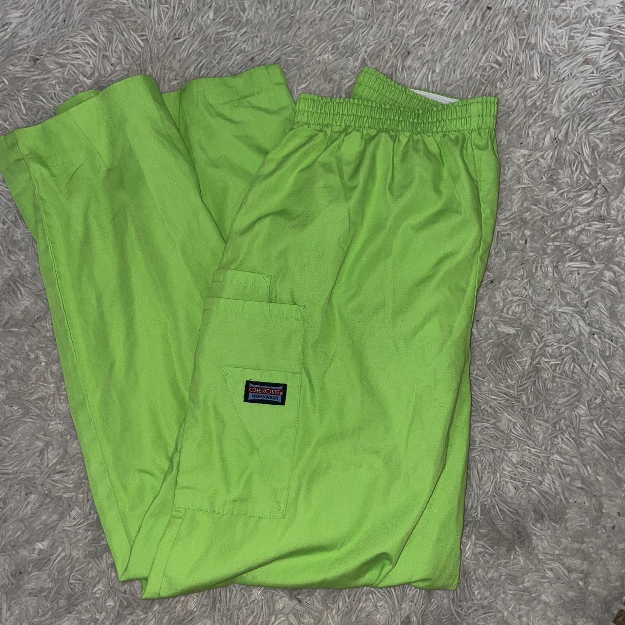 lime green Cherokee scrub pants - Depop
