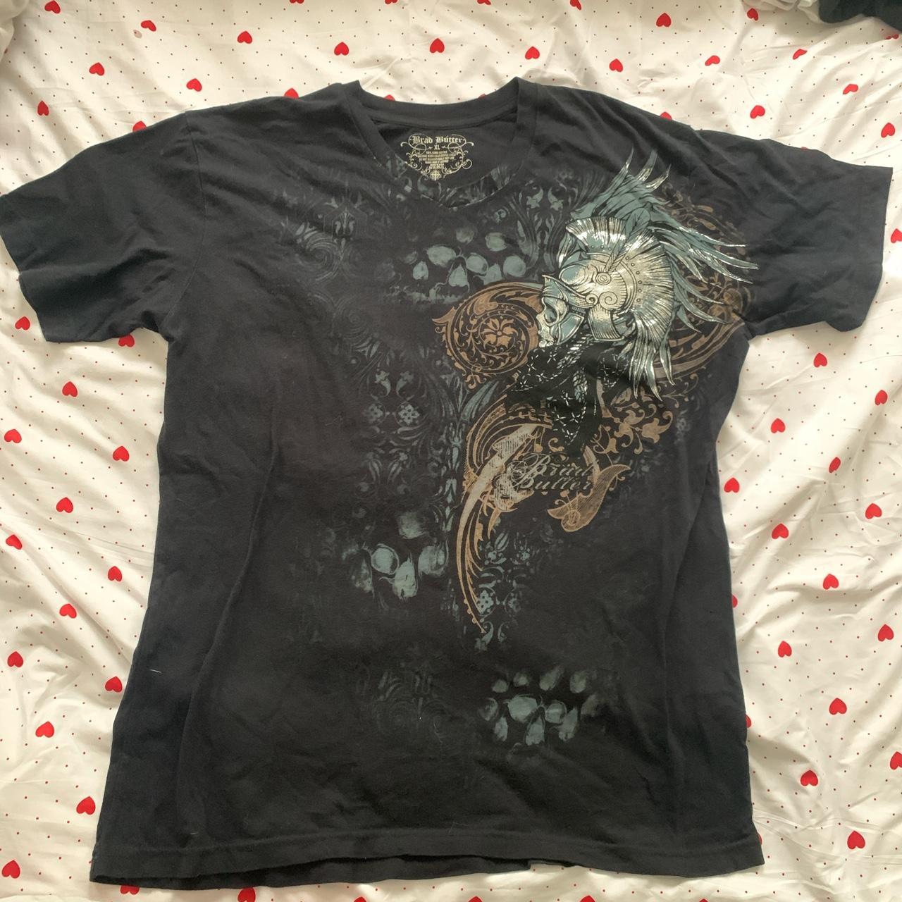 grunge emo affliction style tee size XL good for... - Depop