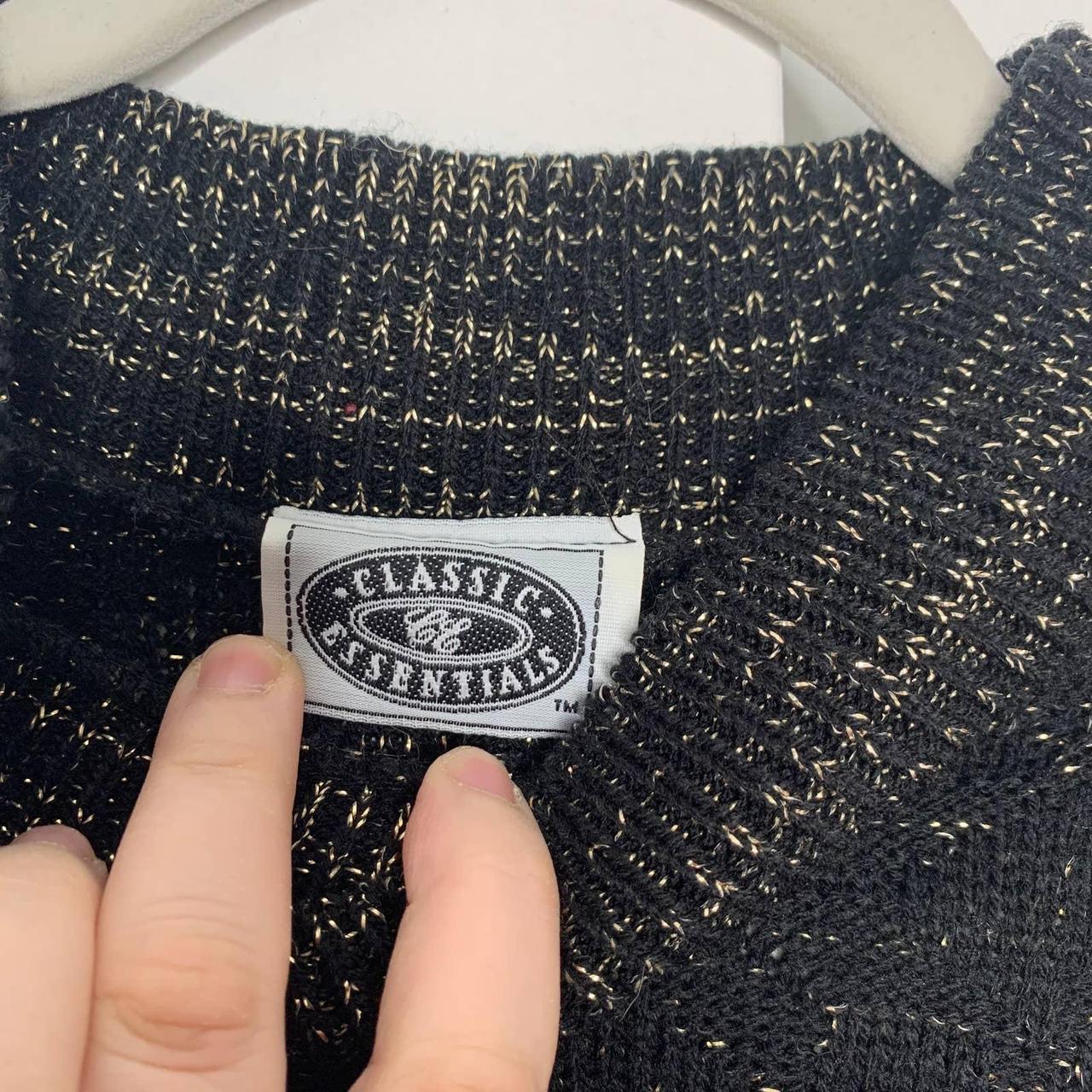 American Vintage Women's Black and Gold Jumper | Depop