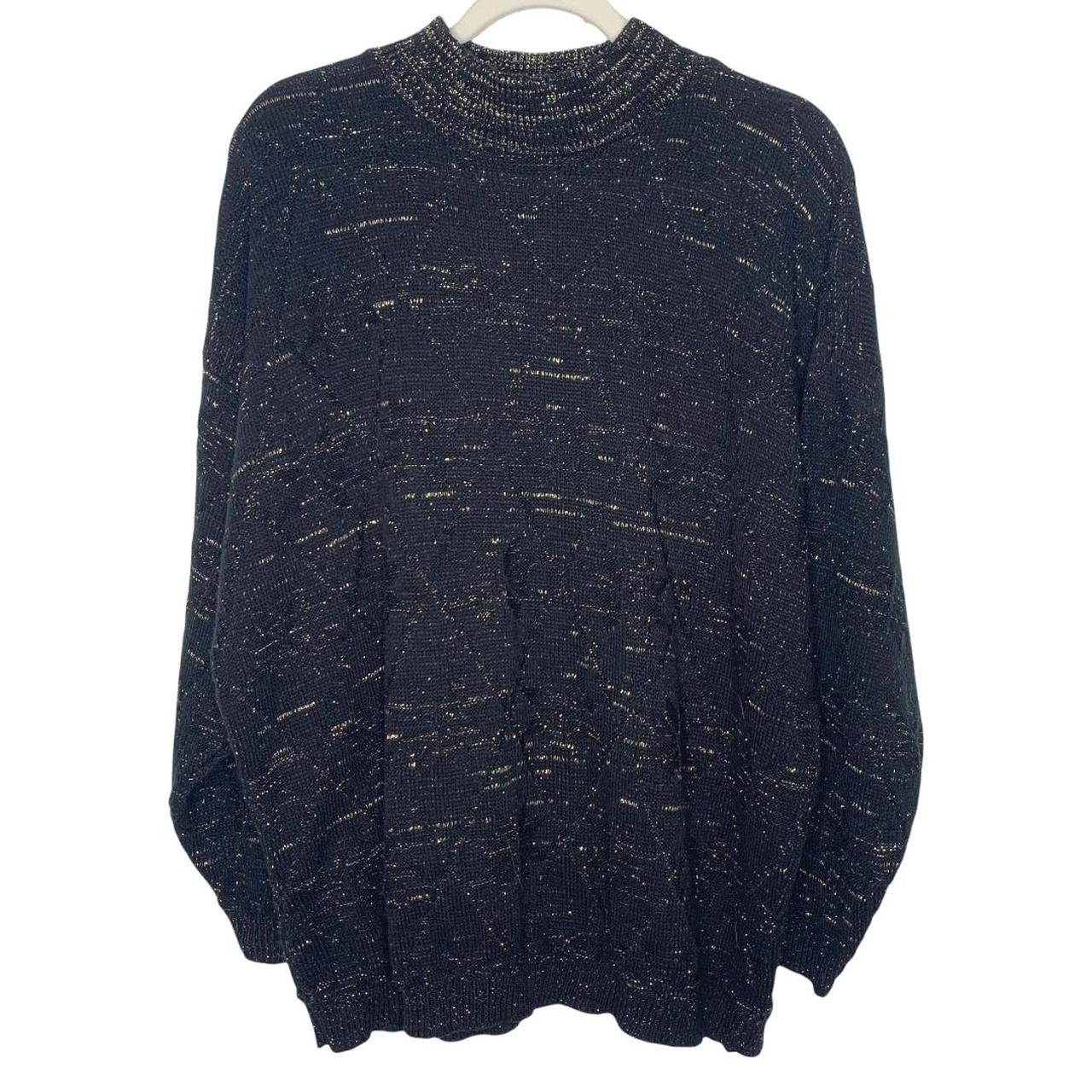 American Vintage Women's Black and Gold Jumper | Depop