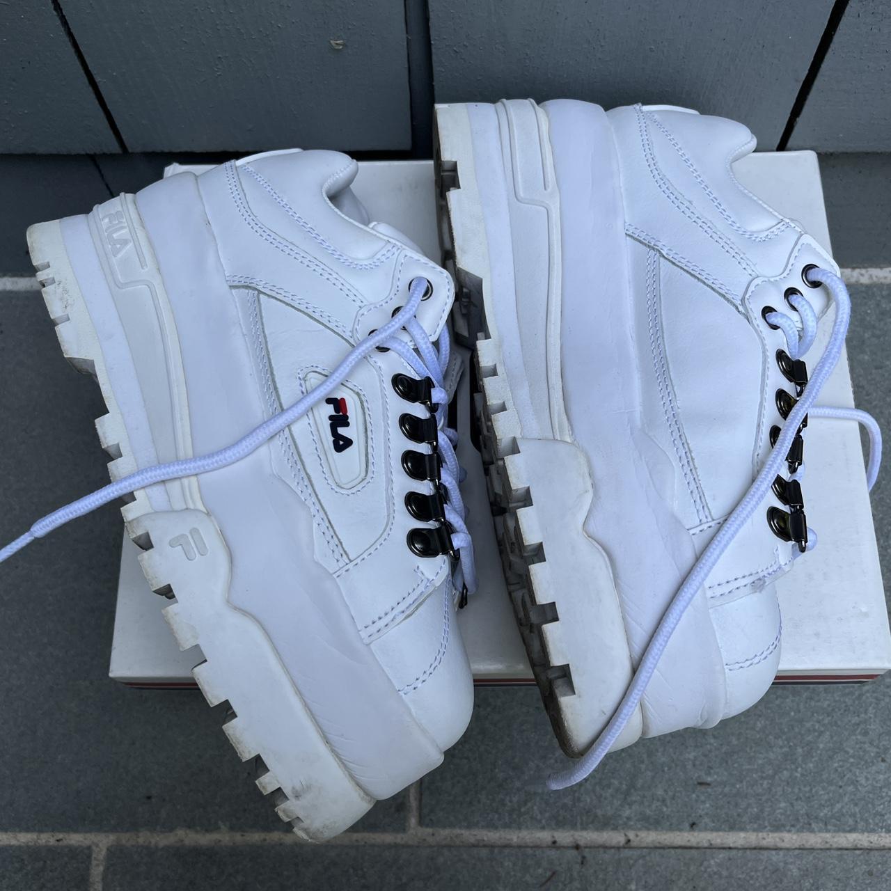 Chunky platform FILA sneakers with metal lace up... | Depop