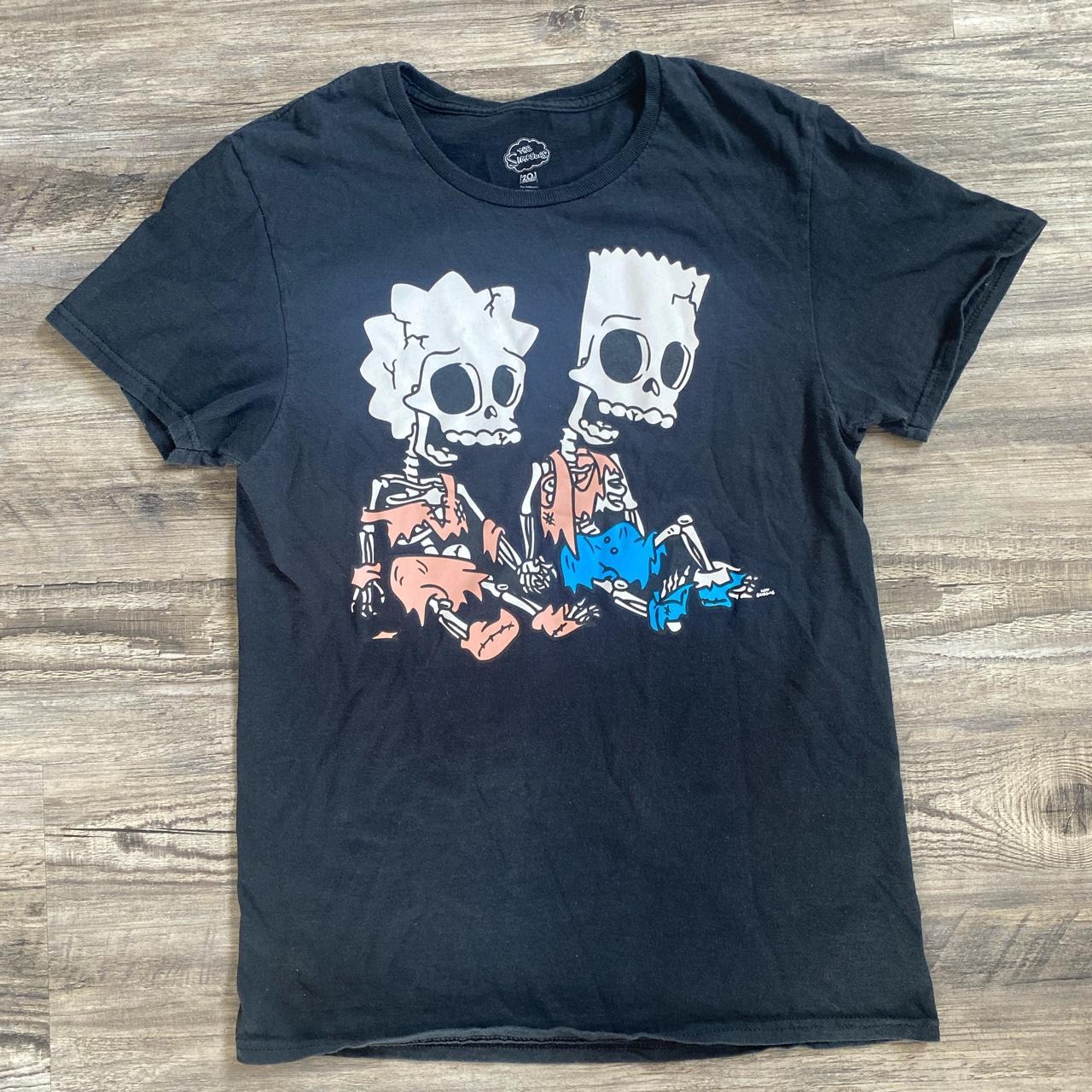 The Simpsons skeleton graphic t shirt. Made with... - Depop