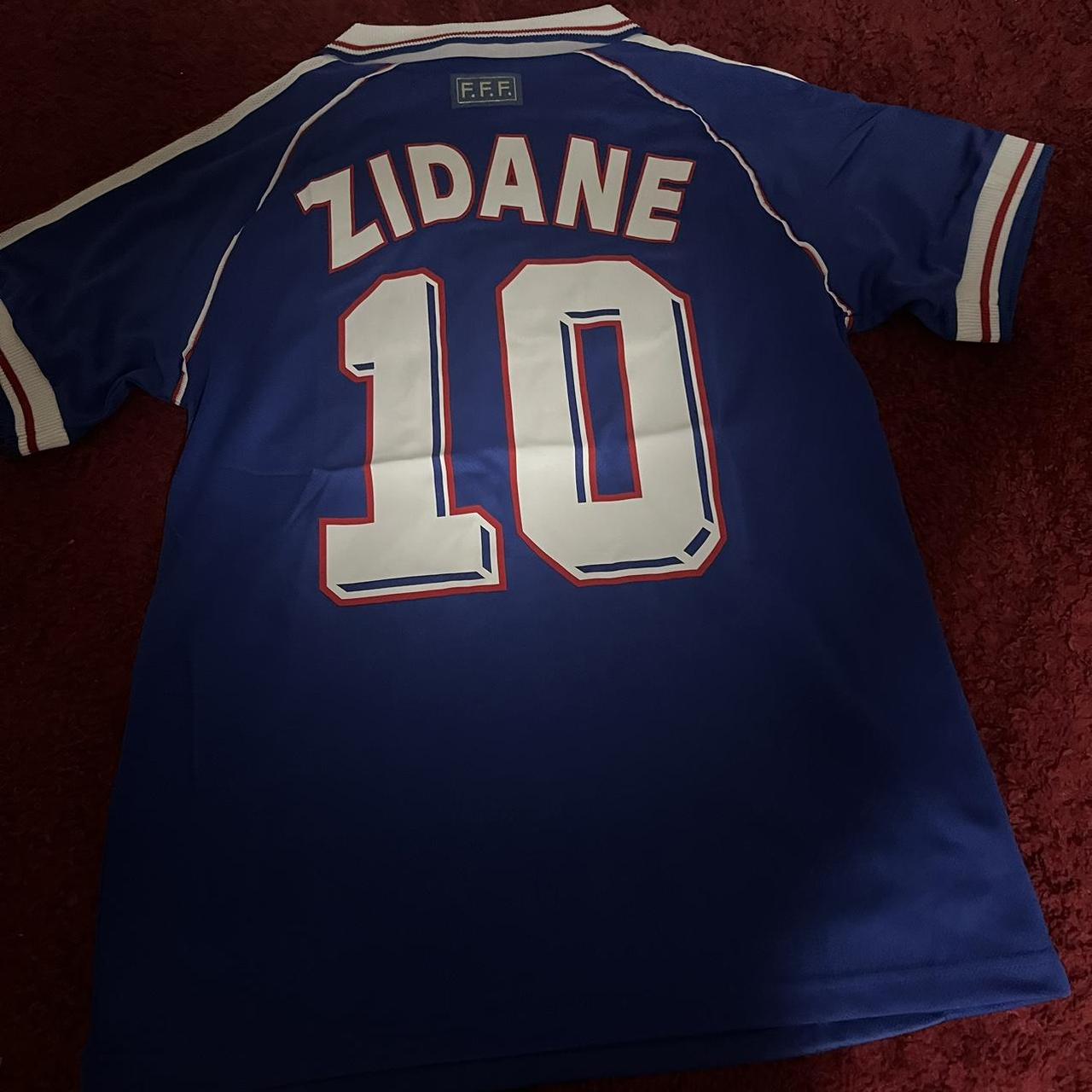 France Zidane #10 World Cup 1998 Blue Soccer SIZE... | Depop