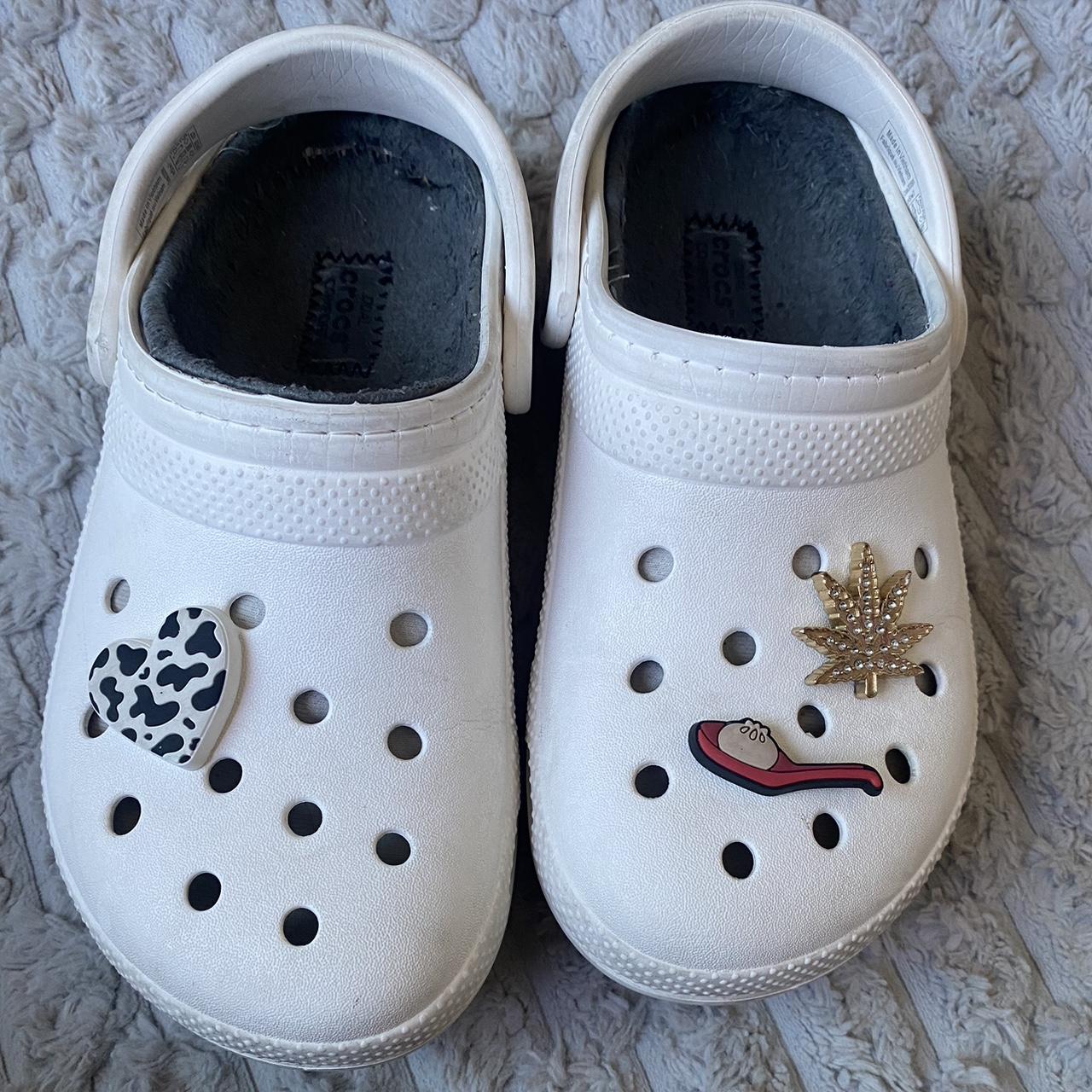 Fur lined Crocs Jbbitz INCLUDED. No flaws from what... - Depop