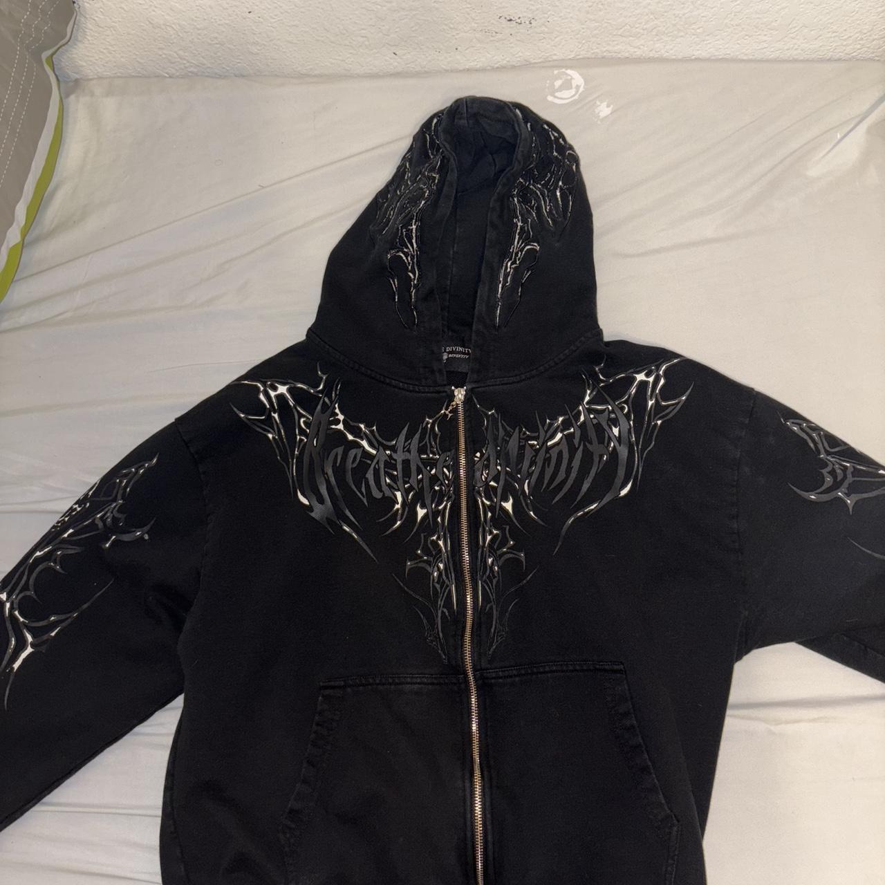 Breathe Divinity Zipup hoodie Size S black zip-up,... | Depop
