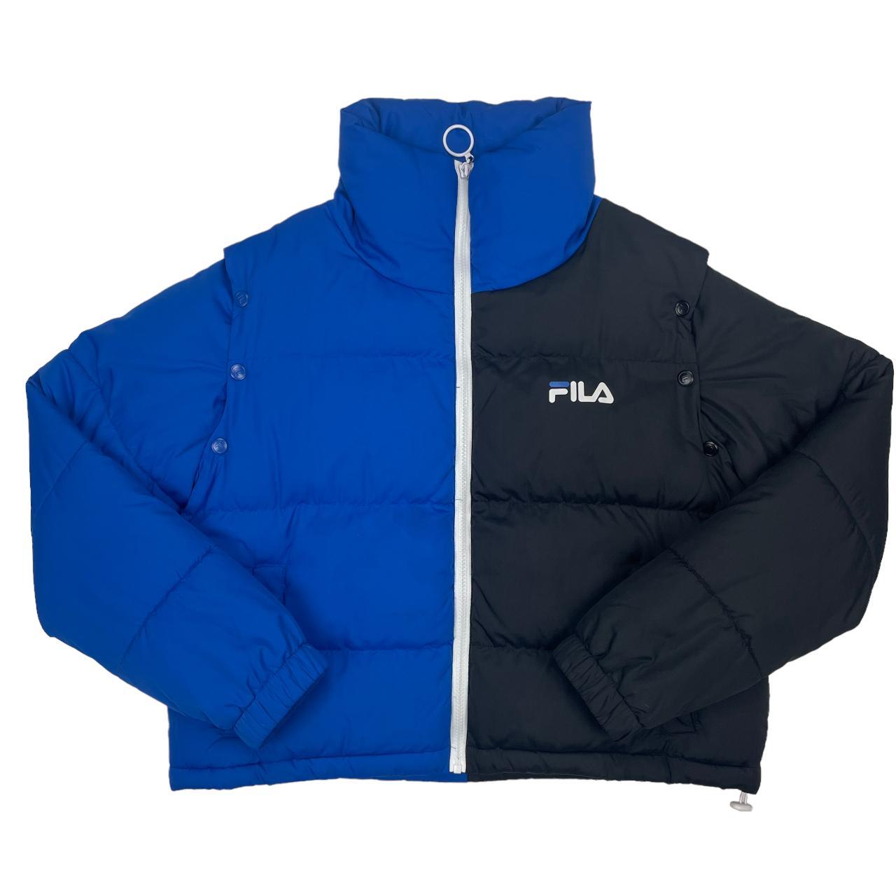 Fila Zip Up Puffer Jacket Two Toned Removable... - Depop