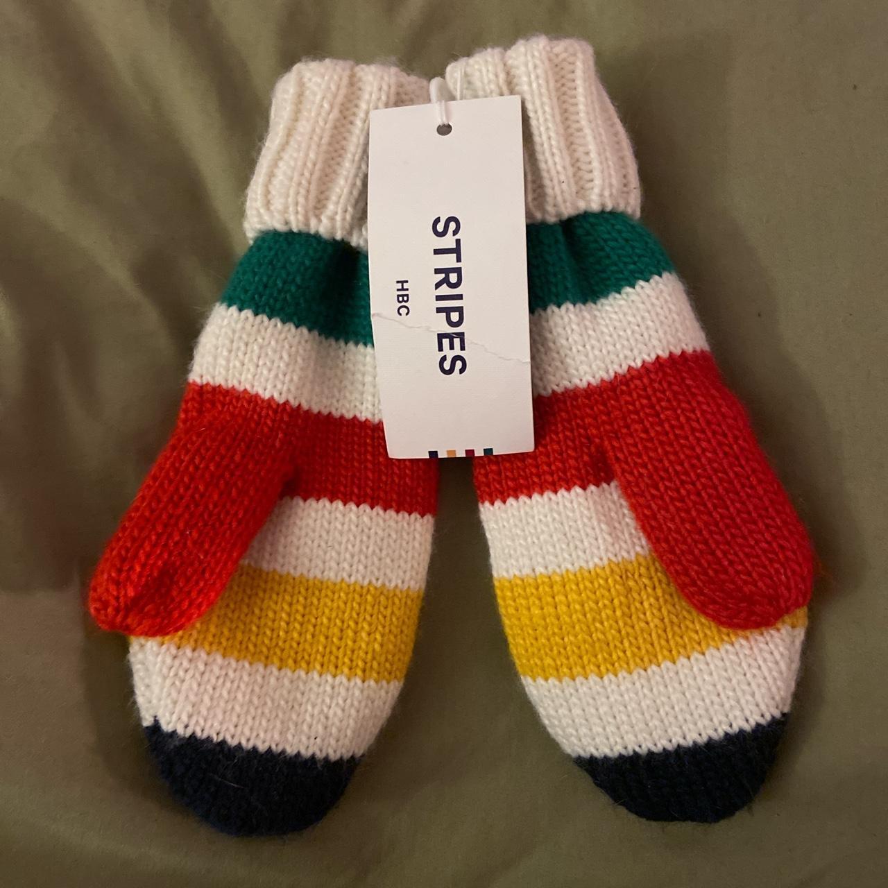 HBC Stripes Hudson's Bay Adult's Multistripe Mittens... - Depop