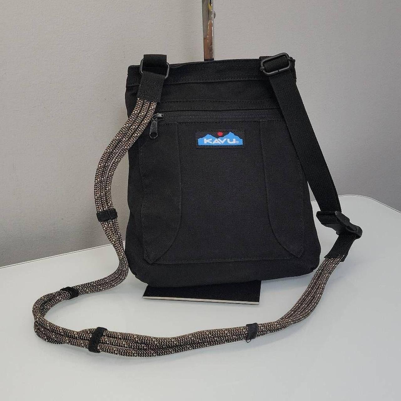 Kavu Crossbody Bag Small Black Vegan Canvas Rope... | Depop