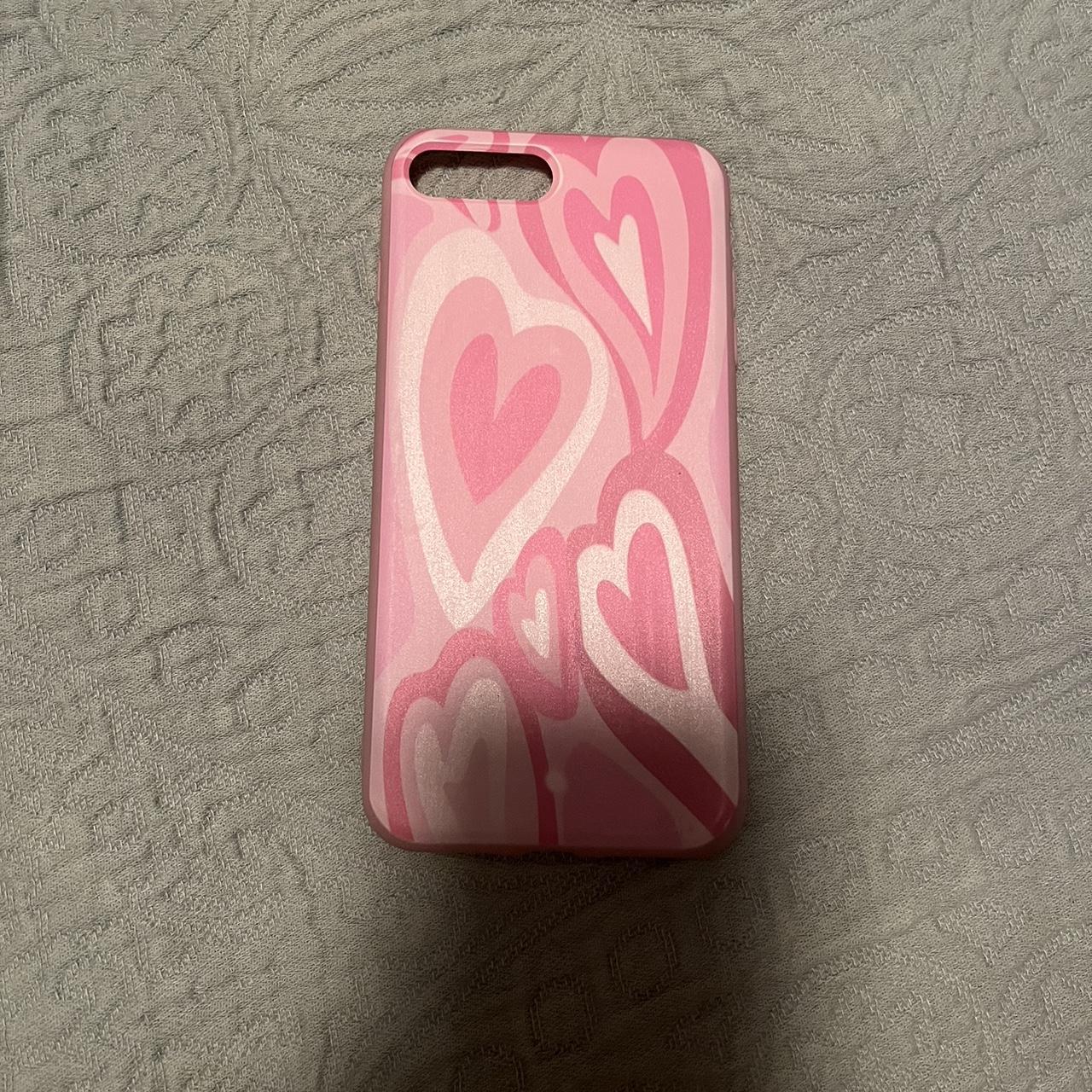 pink hearts phone case… like new! #pink #coquette... - Depop