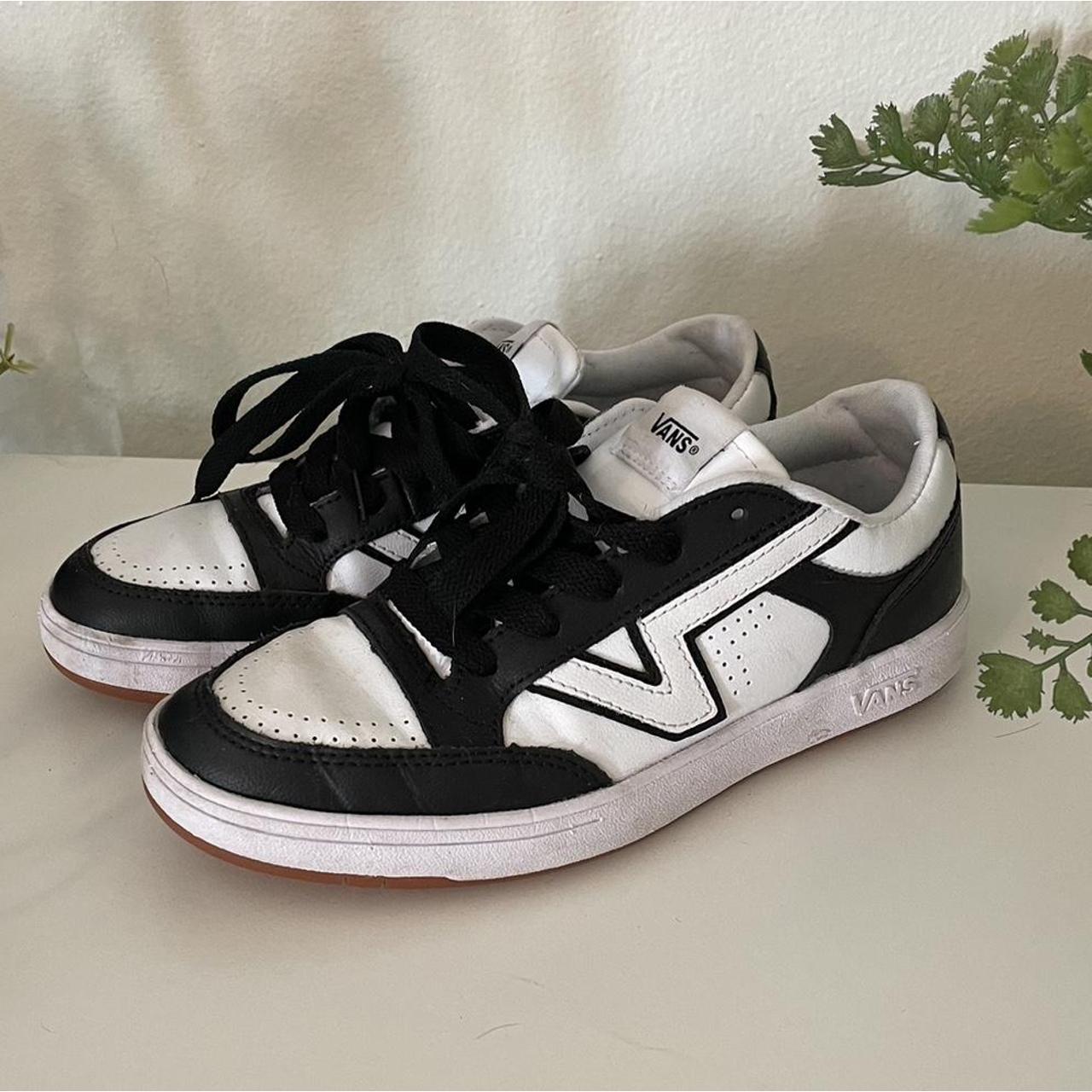 Black and white vans skate sneakers low top. Like... - Depop