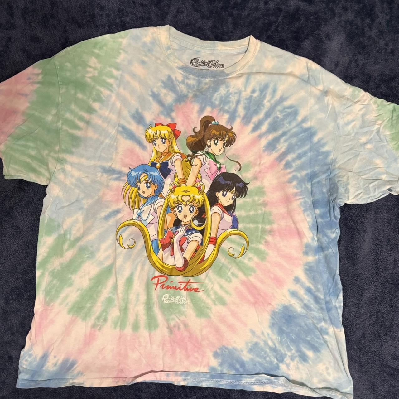 Sailor Moon x Primitive multi-colored tie-dye... | Depop