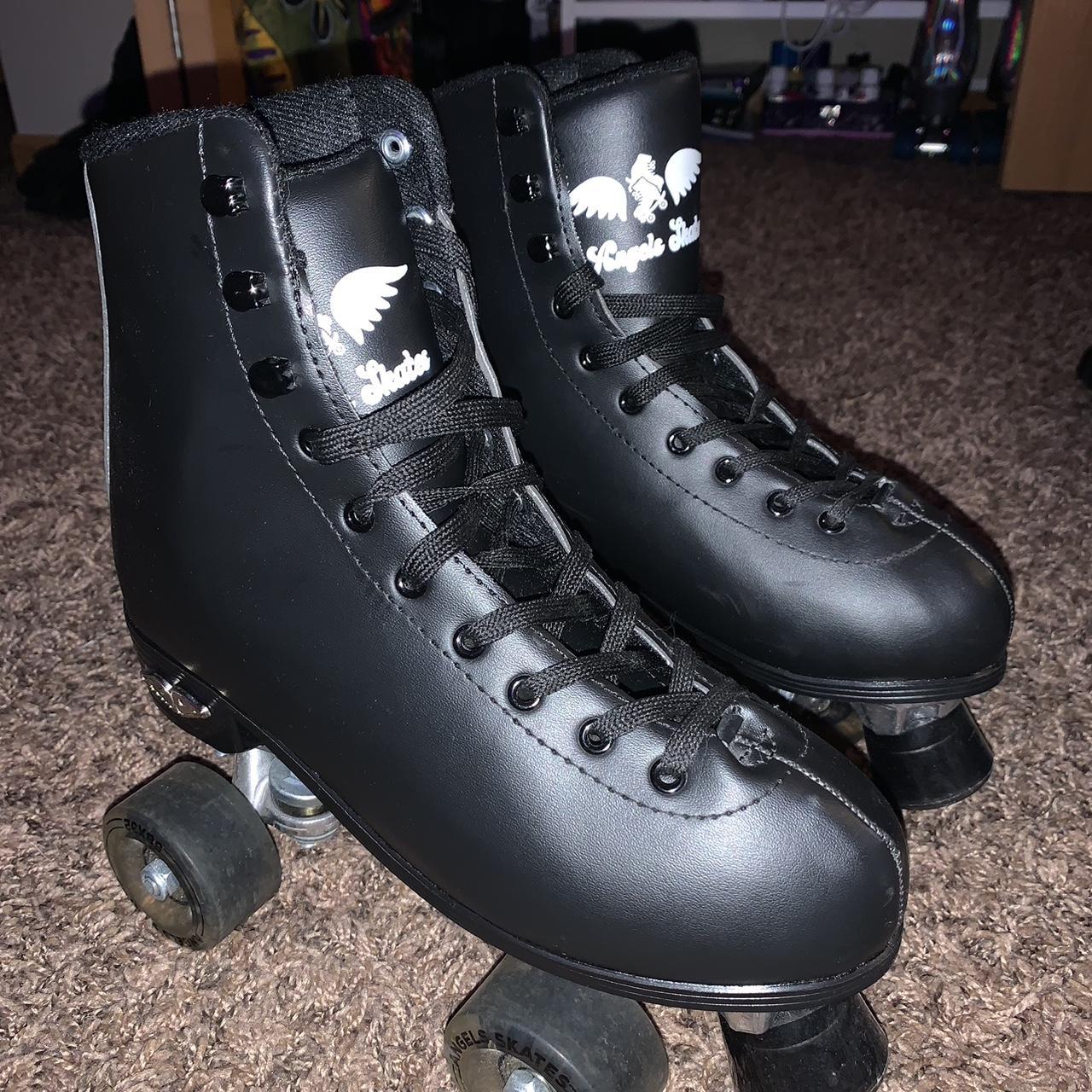 Black size 9 ‘Angel Skates’ roller skates! Only... - Depop
