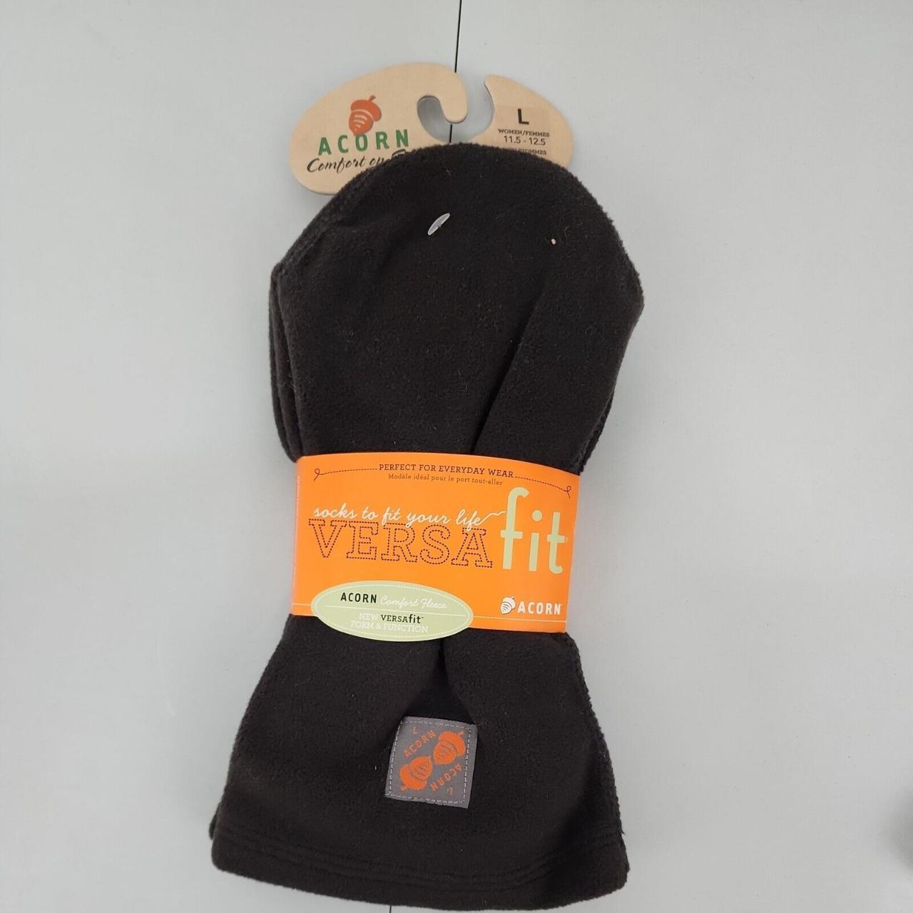 NWT Acorn Versafit Cabin Socks Comfort Fleece Black... - Depop